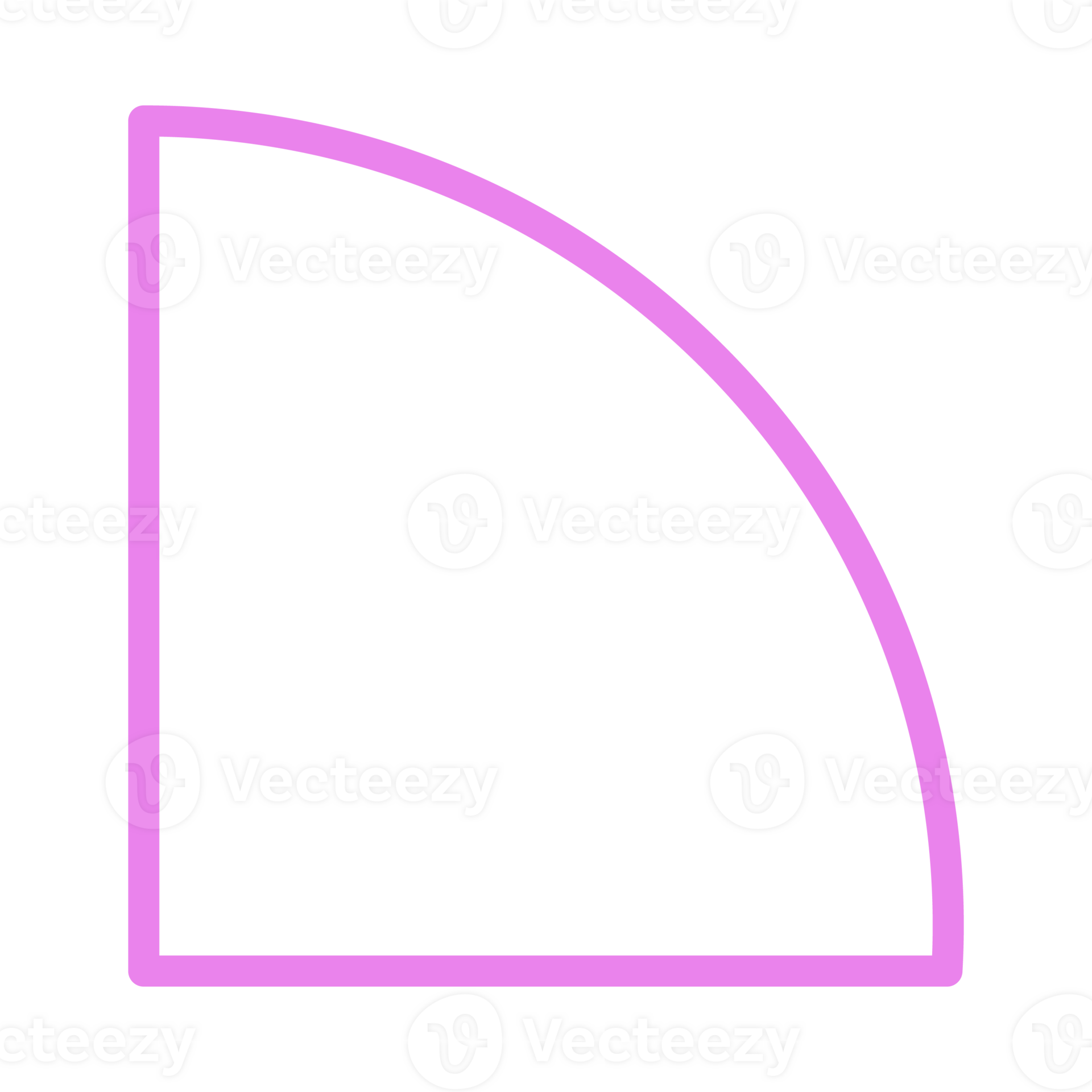 Quarter Circle 50 Geometric Brutalist Shape Set Outline Style 27394533 PNG
