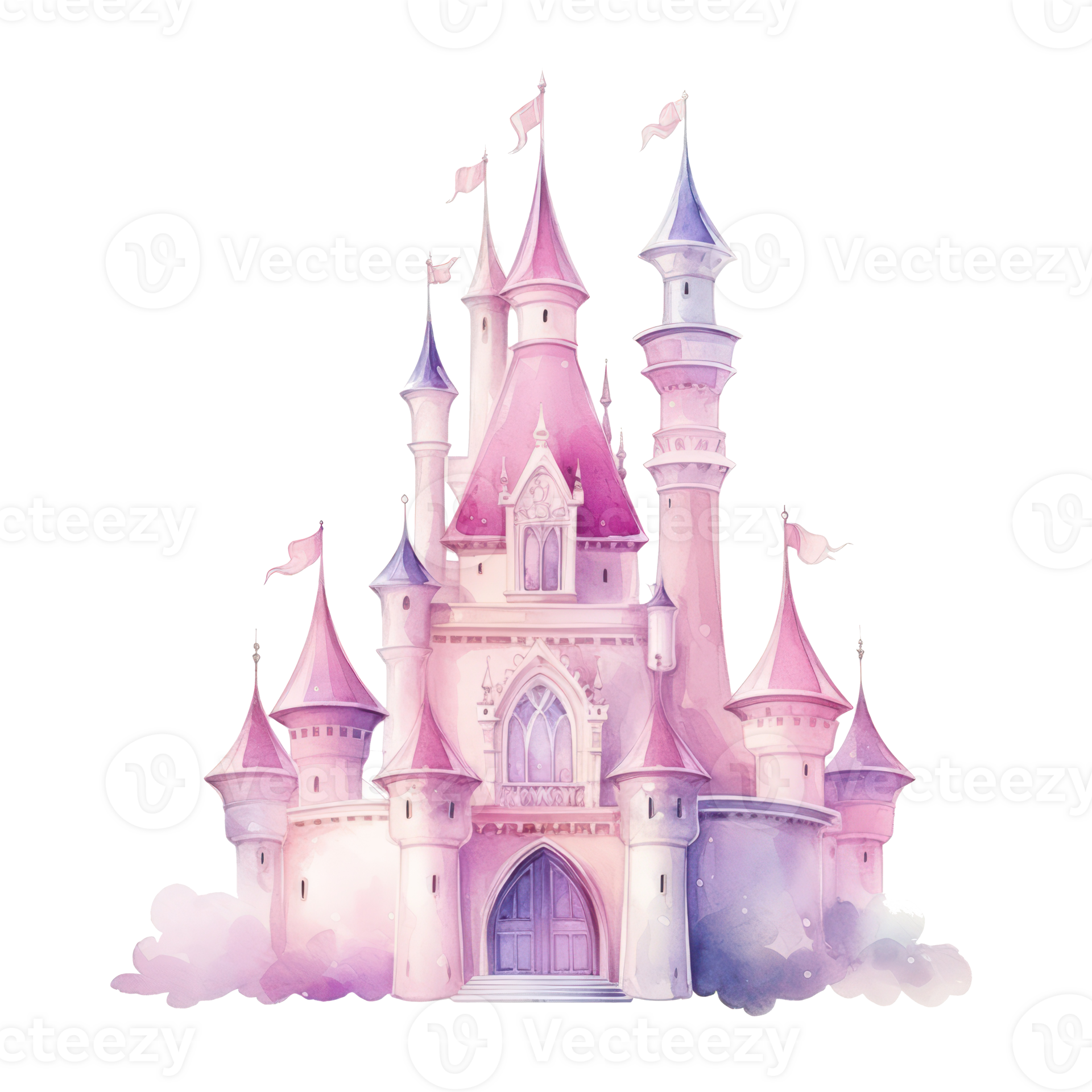 Watercolor princess castle isolated 27394949 PNG