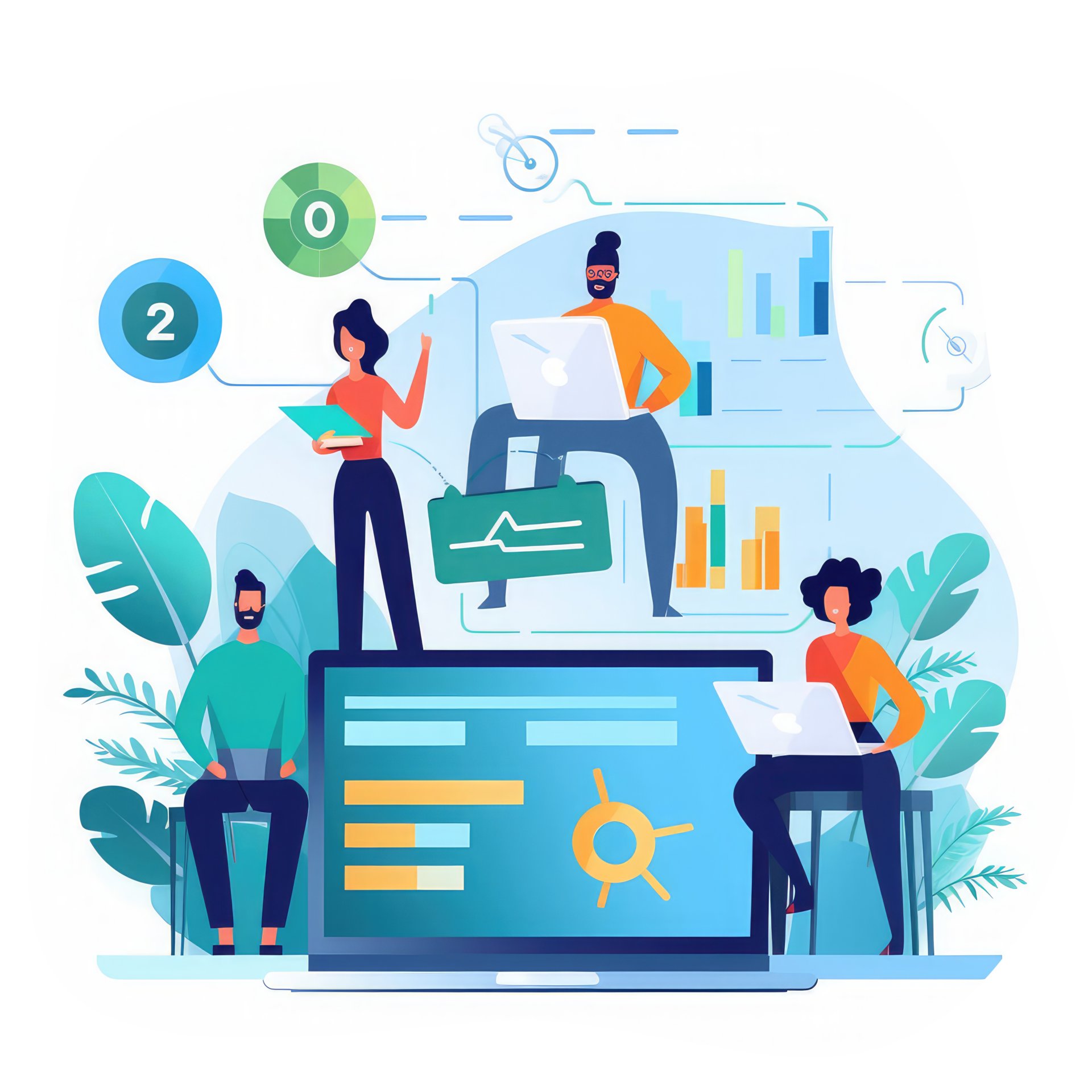 conversation programming data analysis whiteboard, chart, computer ...