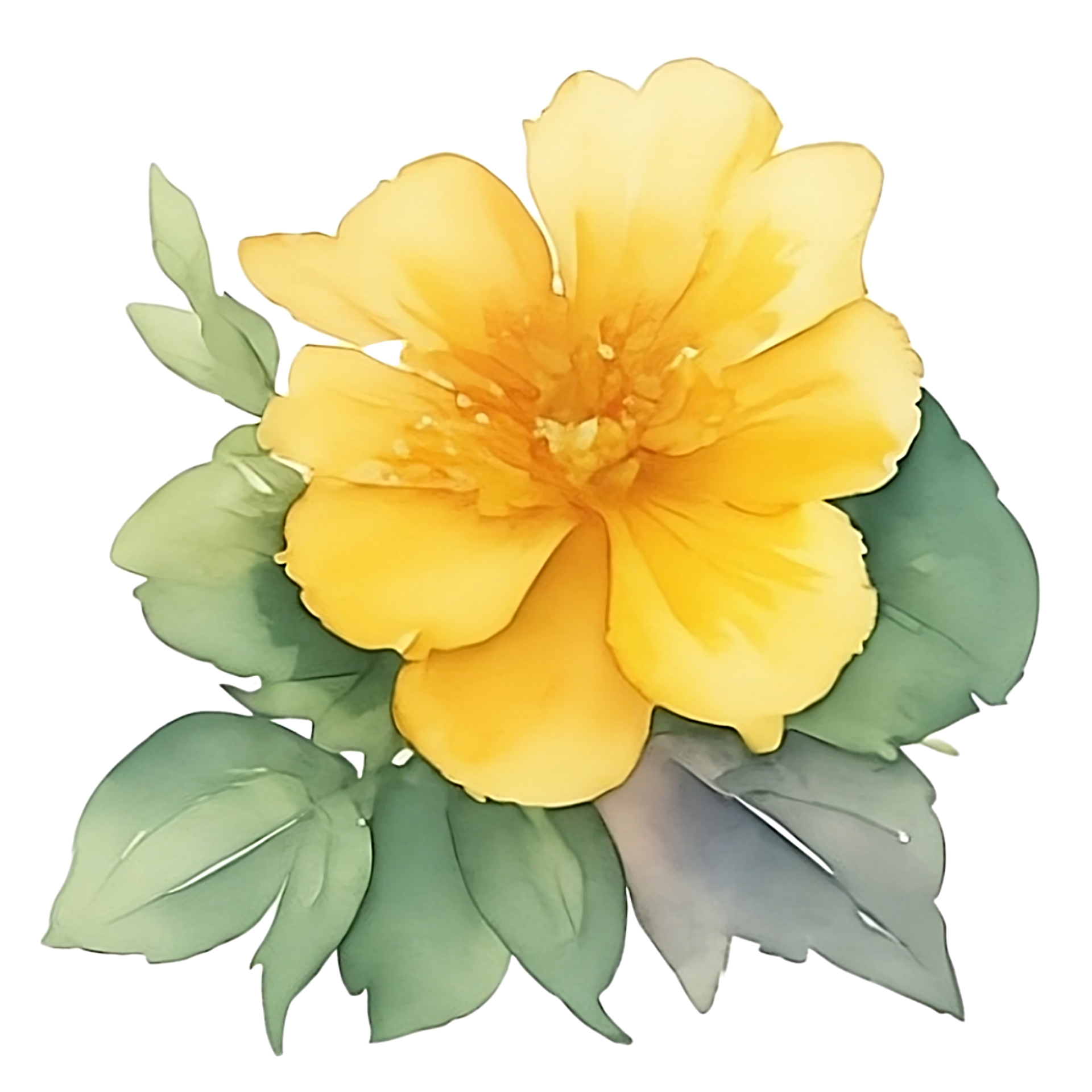 Yellow Flower Watercolor Ai Generative 27419827 Png
