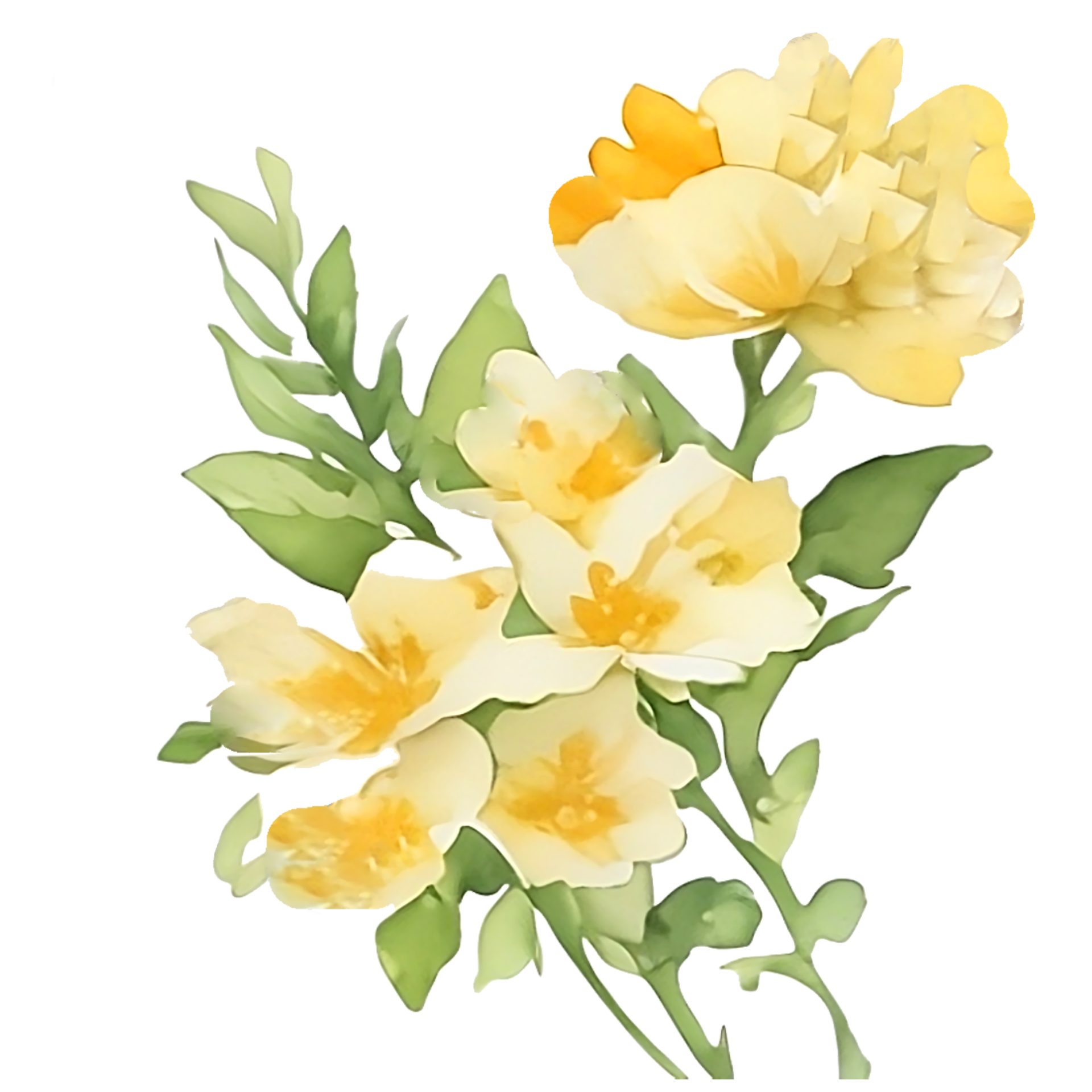Yellow Flower Watercolor Ai Generative 27419897 Png
