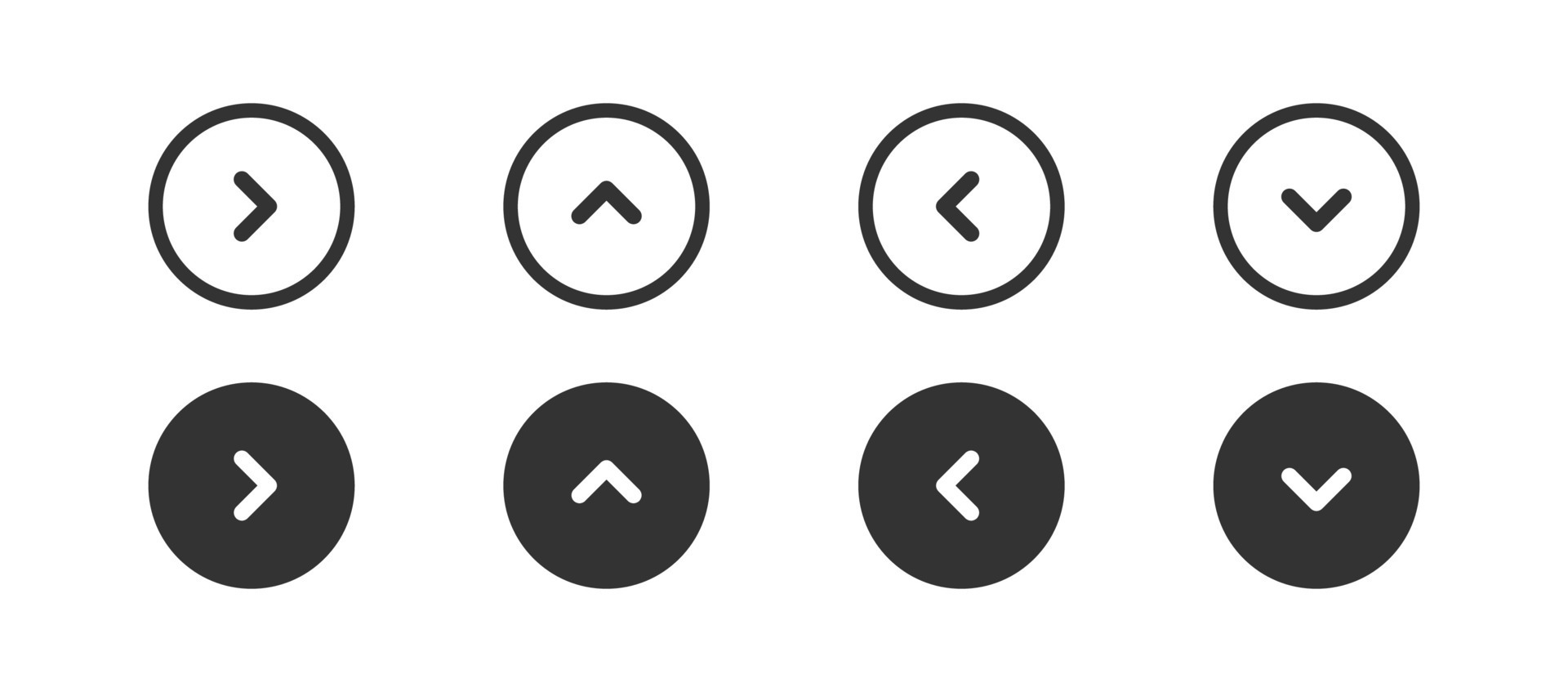 Navigation arrow in circle outline icon. Minimalistic button for ui ...
