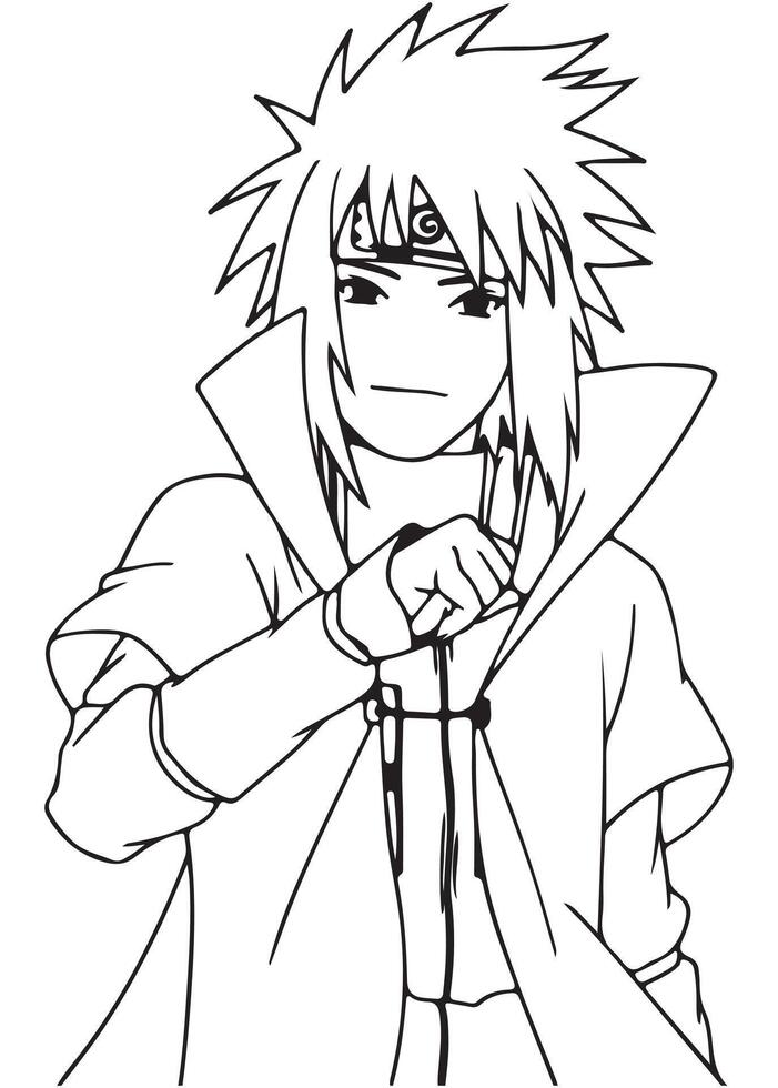 Anime Line Art Anime Charactercartoon 27423670 Vector Art At Vecteezy