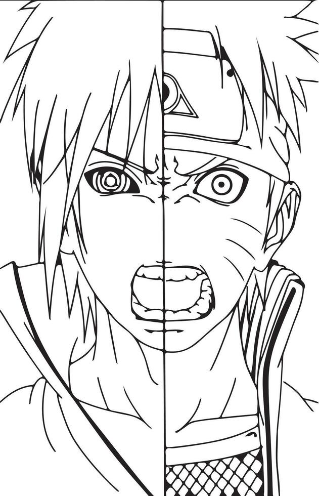 Anime Line Art Anime Charactercartoon 27423671 Vector Art At Vecteezy