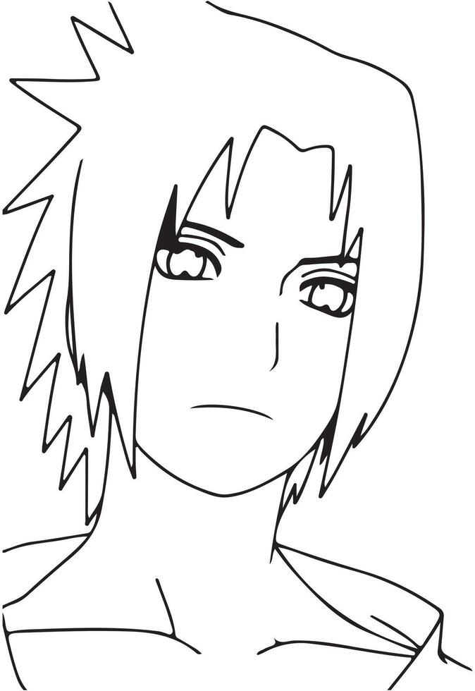 Anime Line Art Anime Charactercartoon 27423677 Vector Art At Vecteezy