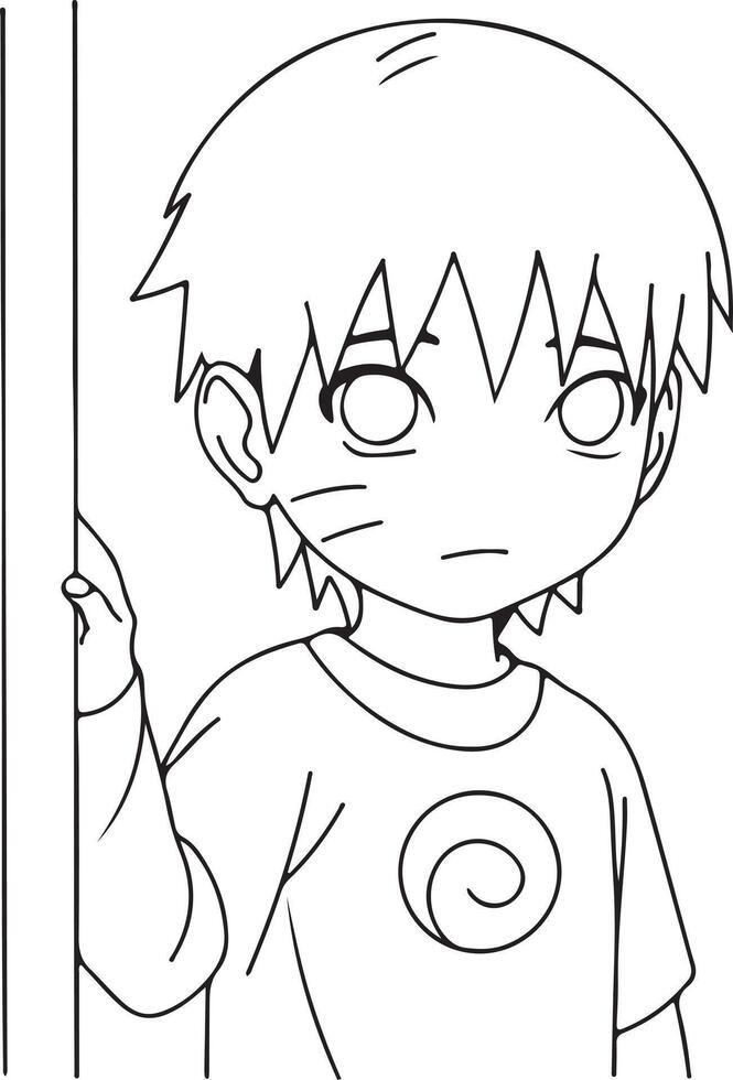 Anime Line Art Anime Charactercartoon 27423716 Vector Art At Vecteezy