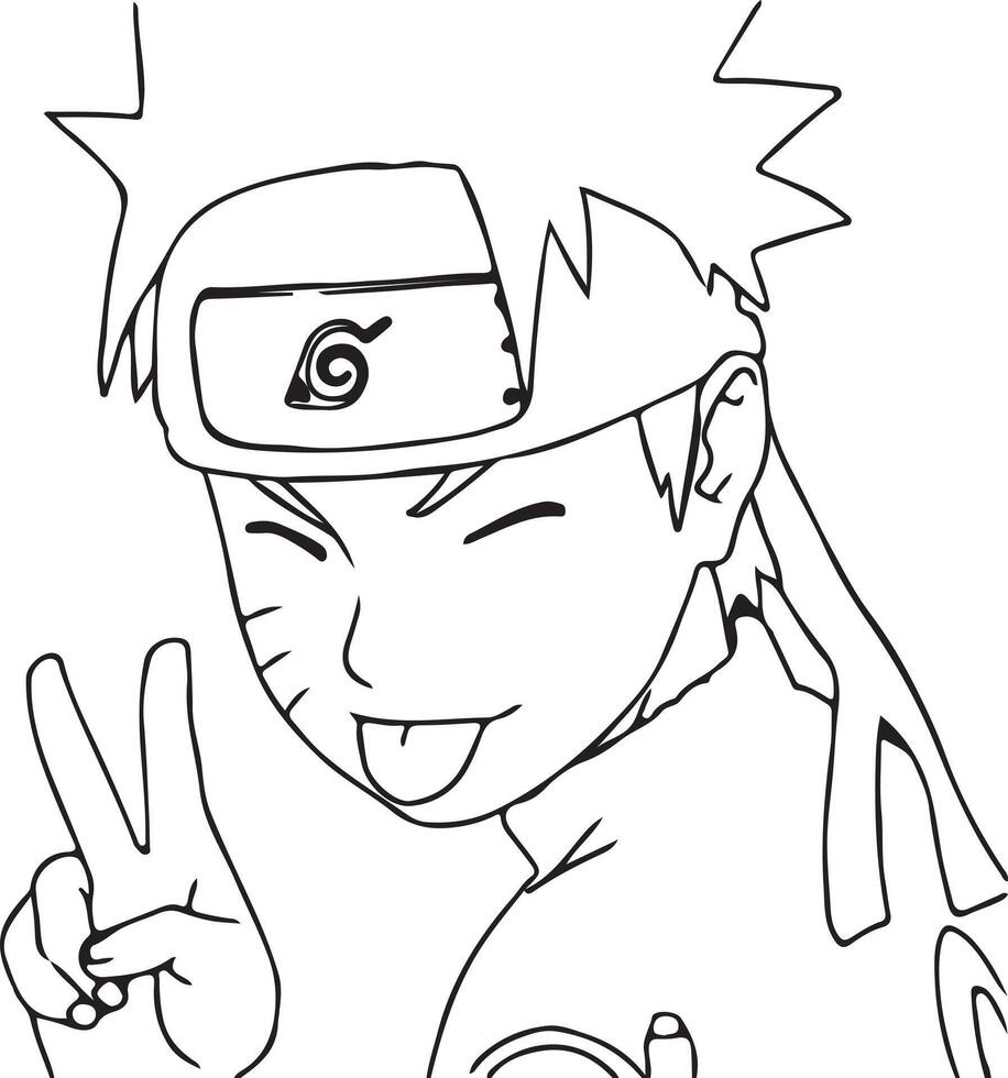Anime Line Art Anime Charactercartoon 27423726 Vector Art At Vecteezy