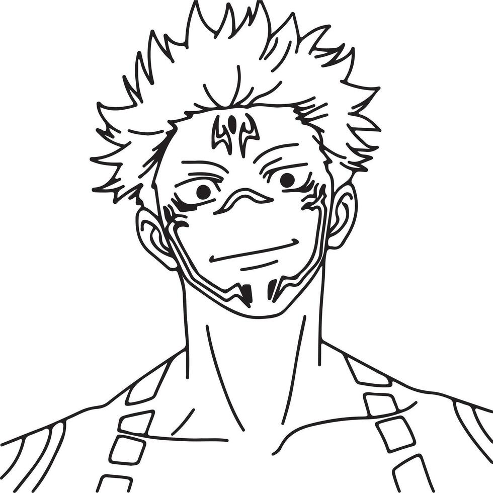 Anime Line Art Anime Charactercartoon 27423737 Vector Art At Vecteezy