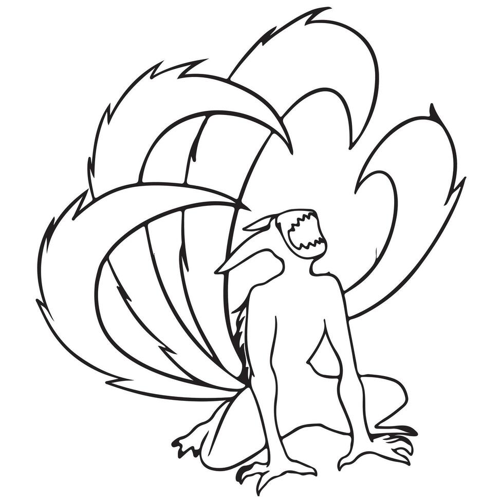 Anime Line Art Anime Charactercartoon 27423746 Vector Art At Vecteezy