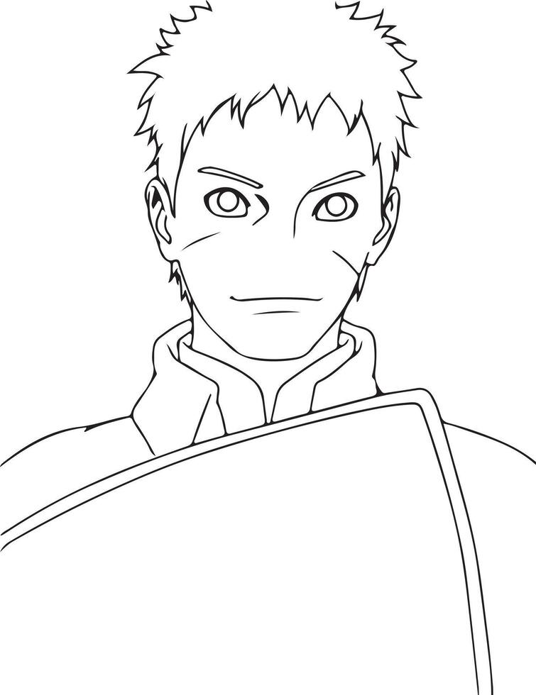 Anime Line Art Anime Charactercartoon 27423756 Vector Art At Vecteezy