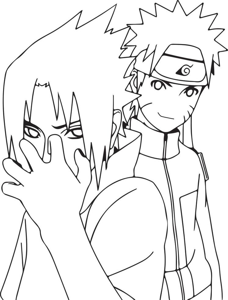 Anime Line Art Anime Charactercartoon 27423765 Vector Art At Vecteezy