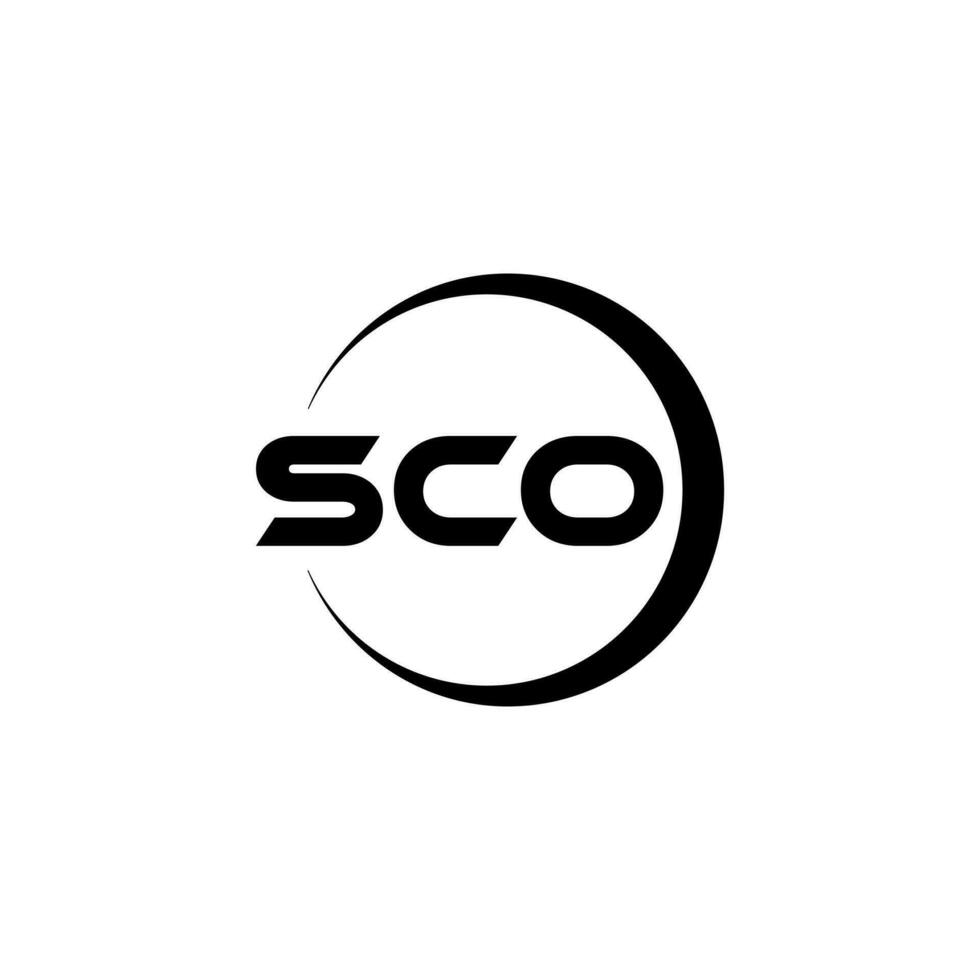 SCO letter logo design in illustrator. Vector logo, calligraphy designs for logo, Poster ...
