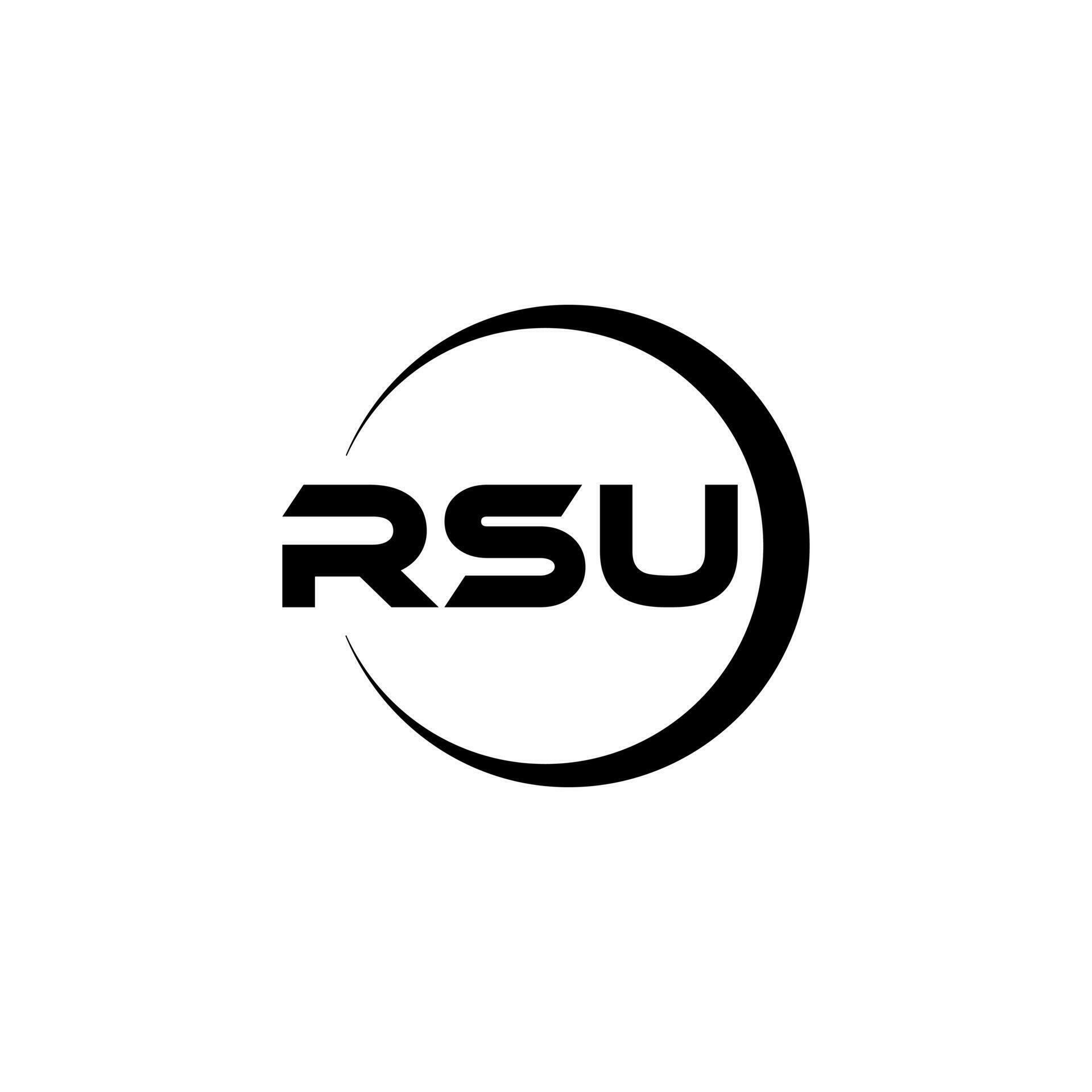 RSU letter logo design in illustration. Vector logo, calligraphy designs for logo, Poster ...