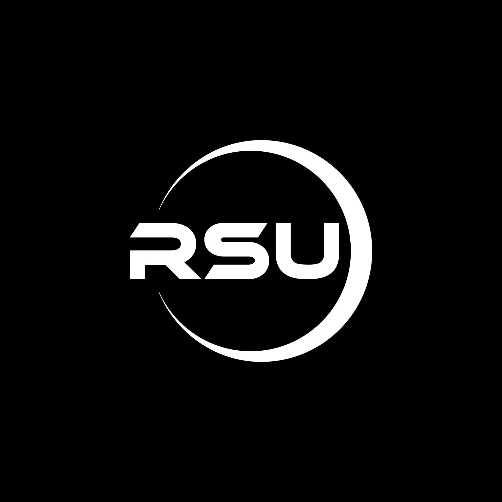 RSU letter logo design in illustration. Vector logo, calligraphy designs for logo, Poster ...