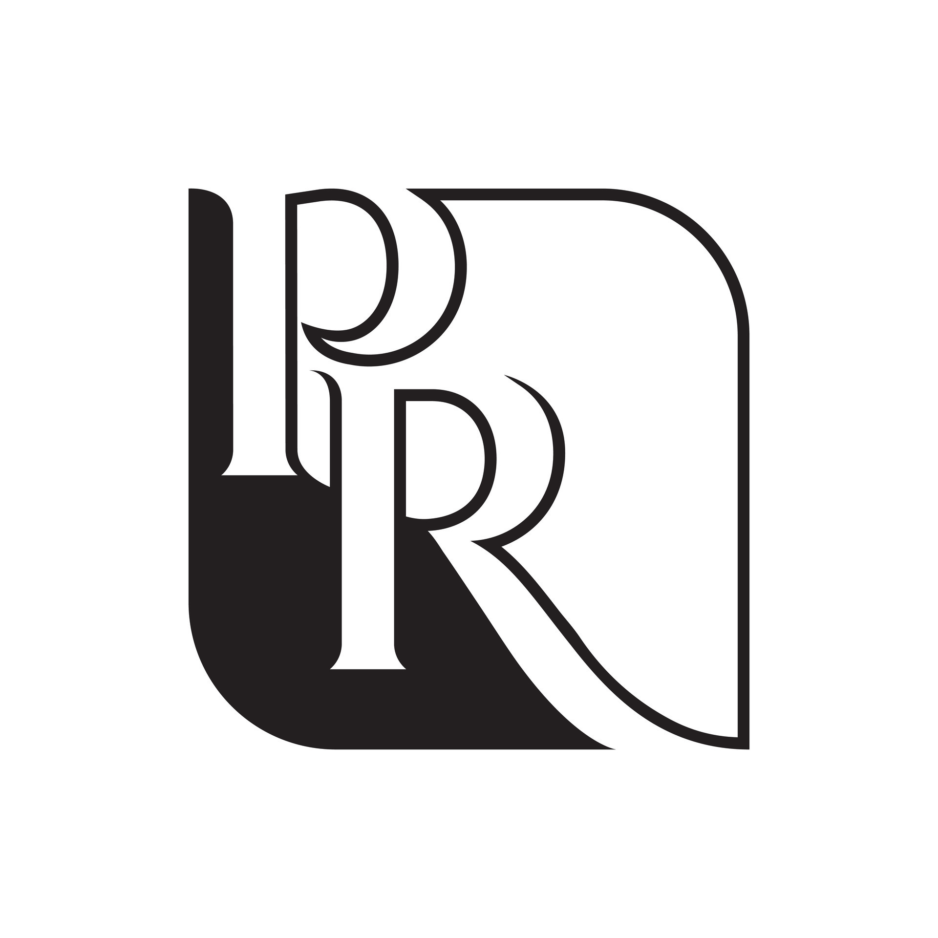 PR with square line logo concept on white background. 27430354 Vector Art at Vecteezy