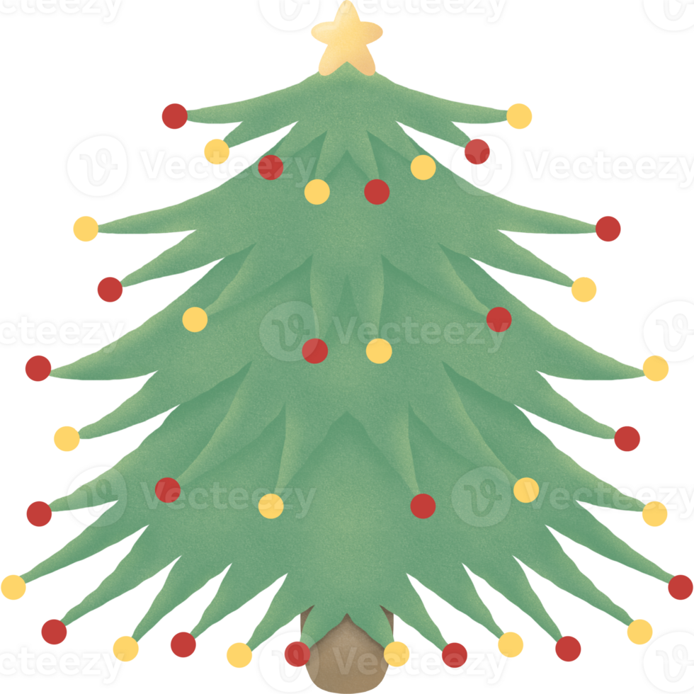 Green Christmas Tree Decorations In Winter 27433773 Png