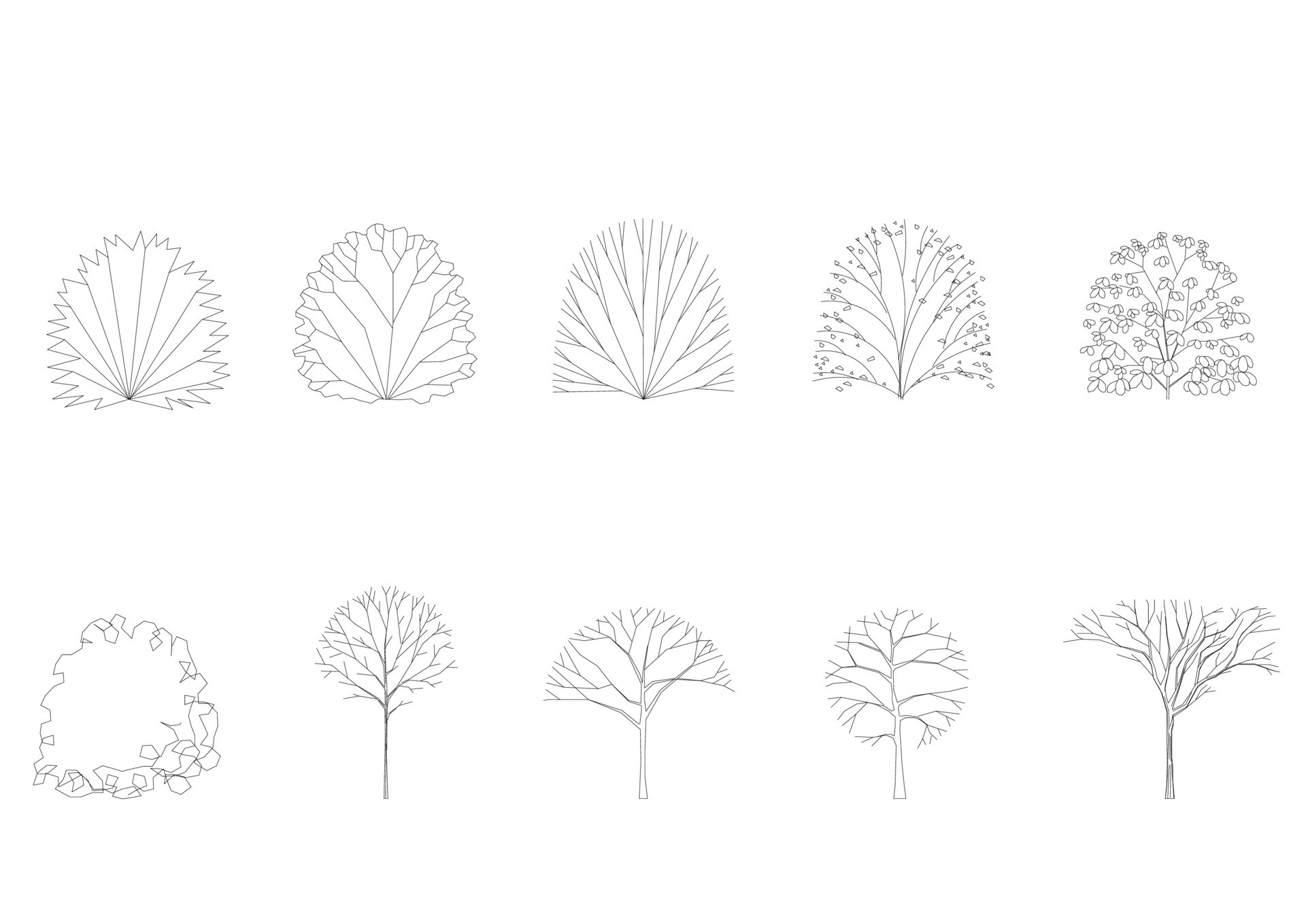 tree line drawing side view graphics 27439314 Vector Art at Vecteezy