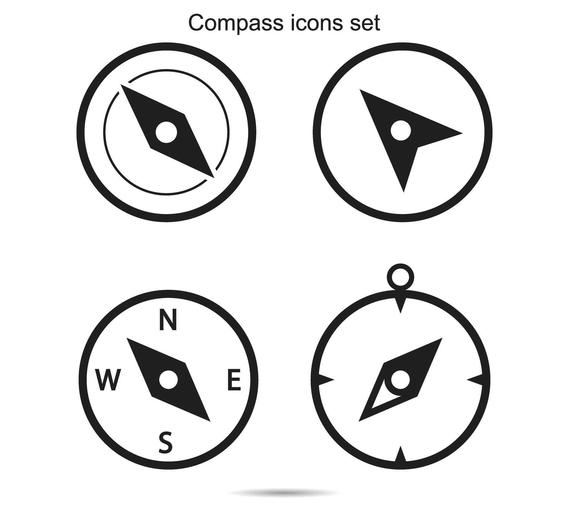 Compass Icons Set 27440211 Vector Art At Vecteezy