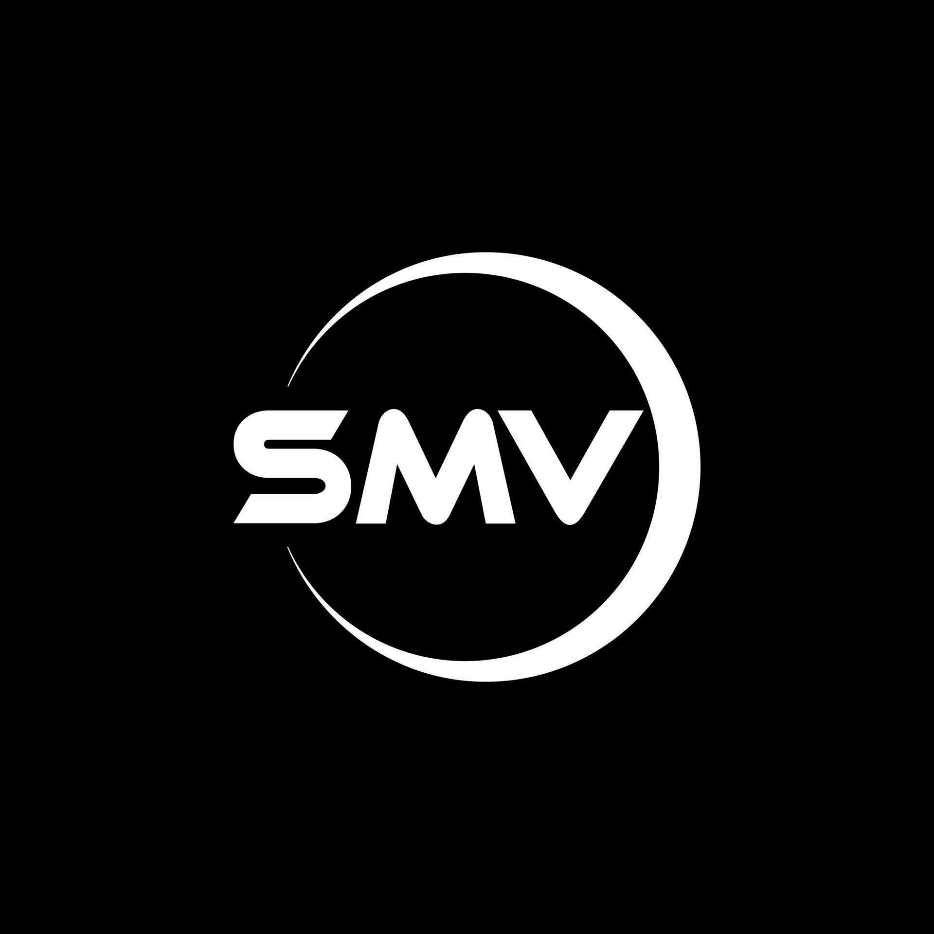 SMV letter logo design in illustrator. Vector logo, calligraphy designs for logo, Poster ...
