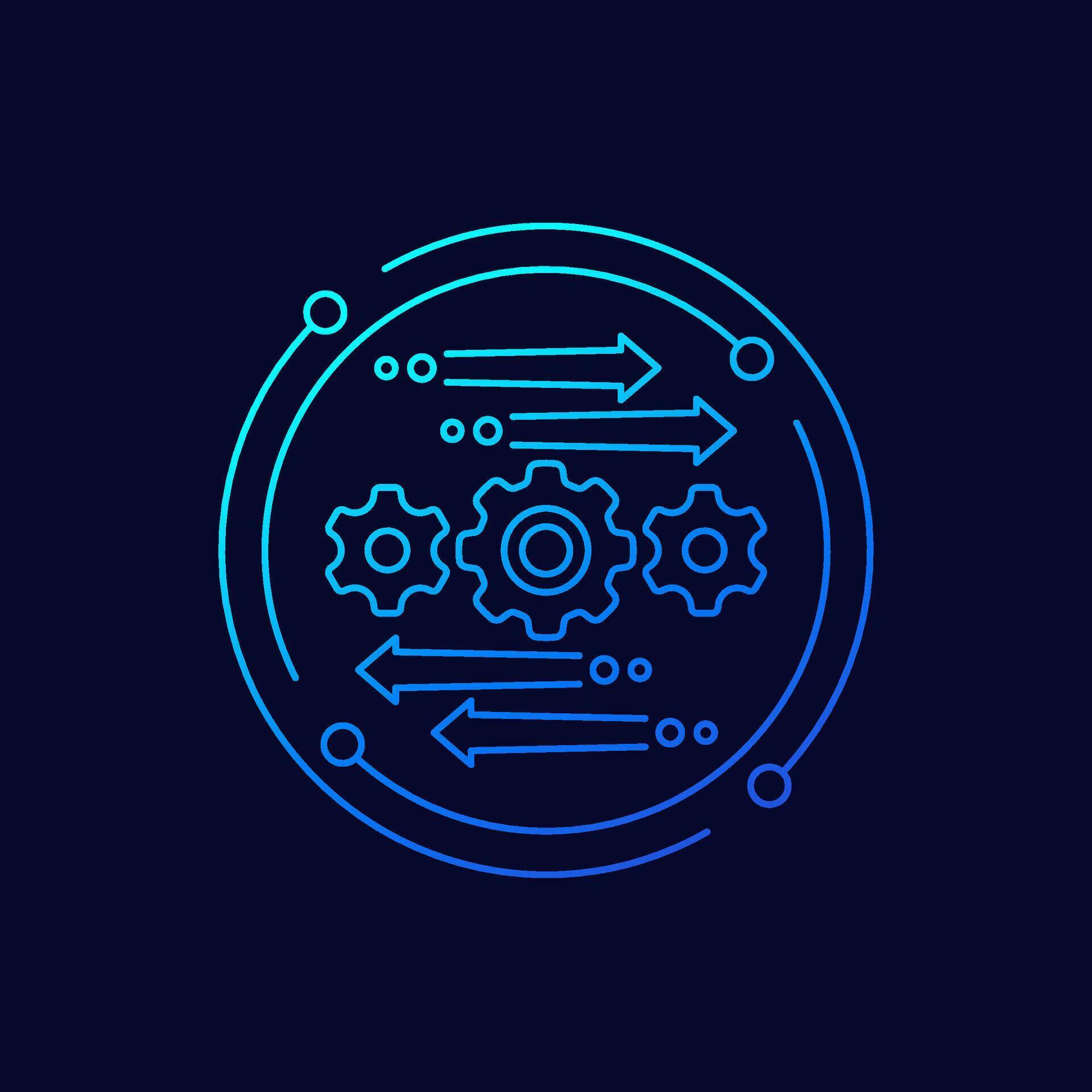 automation and optimization process icon, linear design 27445542 Vector ...