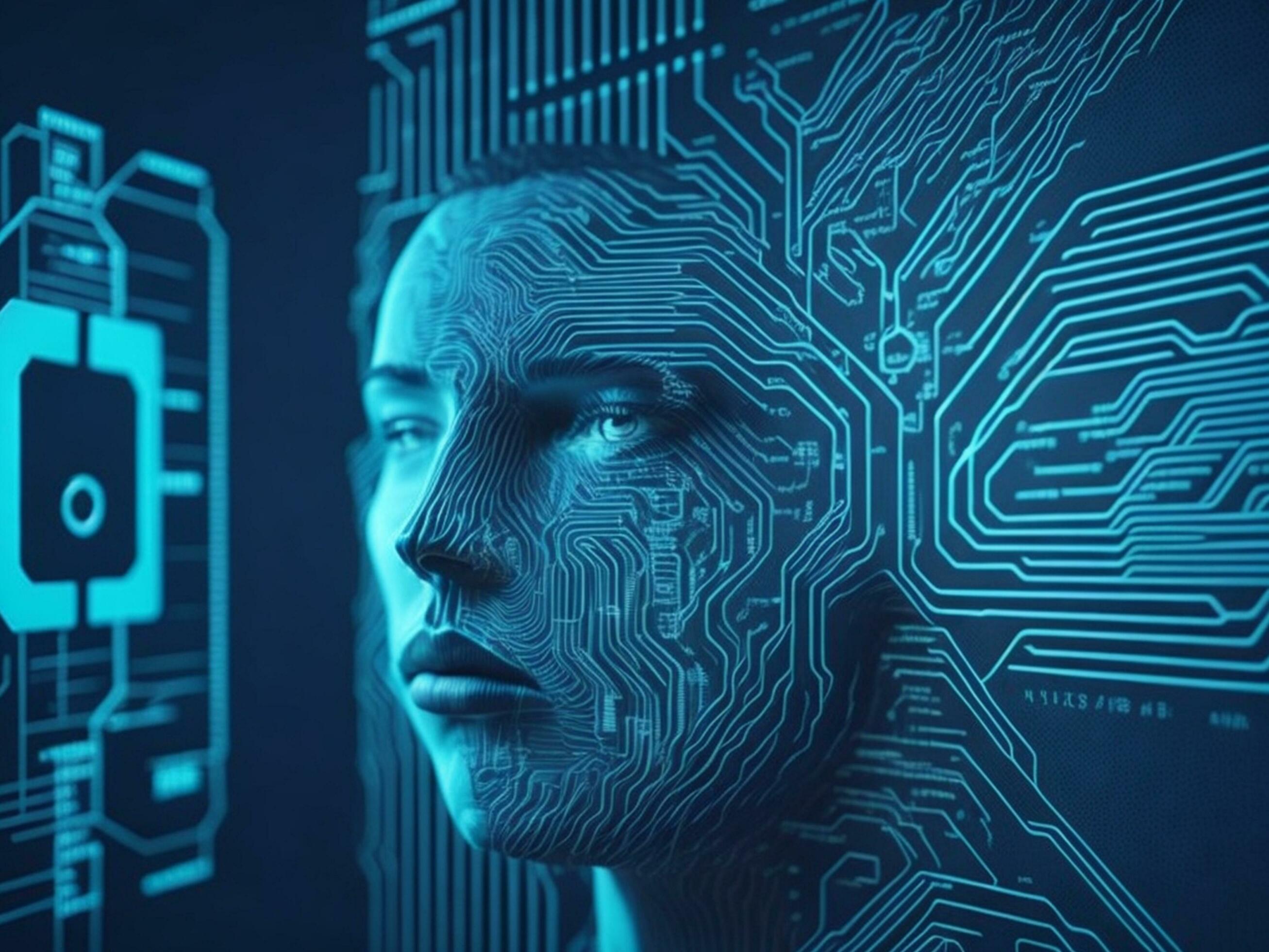 Biometrics identification and cyber security concept technology ...