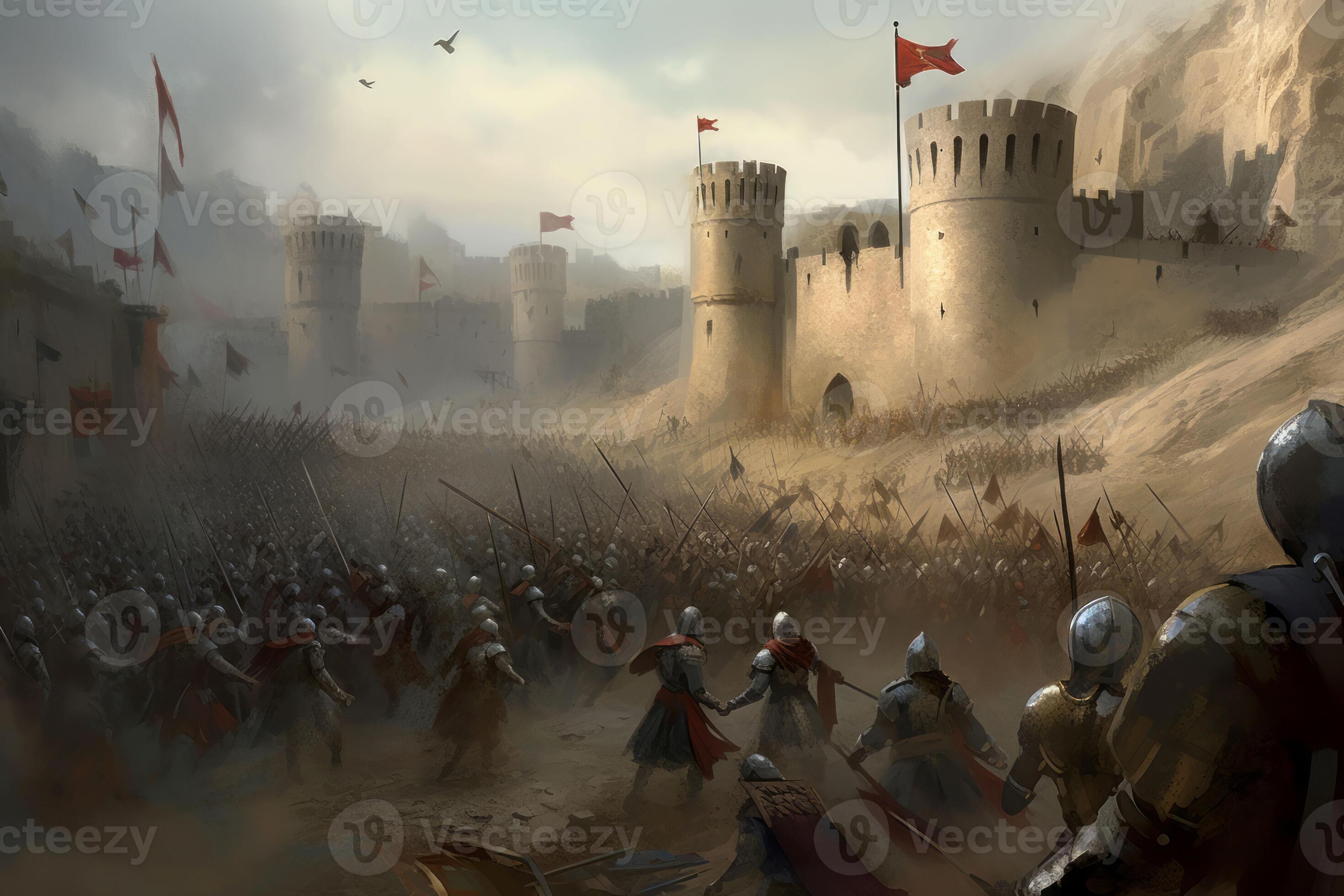 Medieval war castle scene. Generate Ai 27456801 Stock Photo at Vecteezy