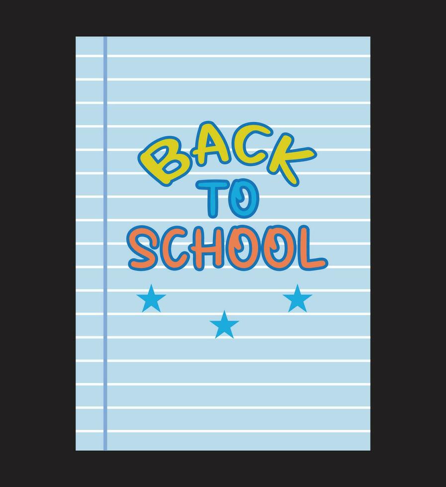 Back to school text on a notebook page 27459714 Vector Art at Vecteezy