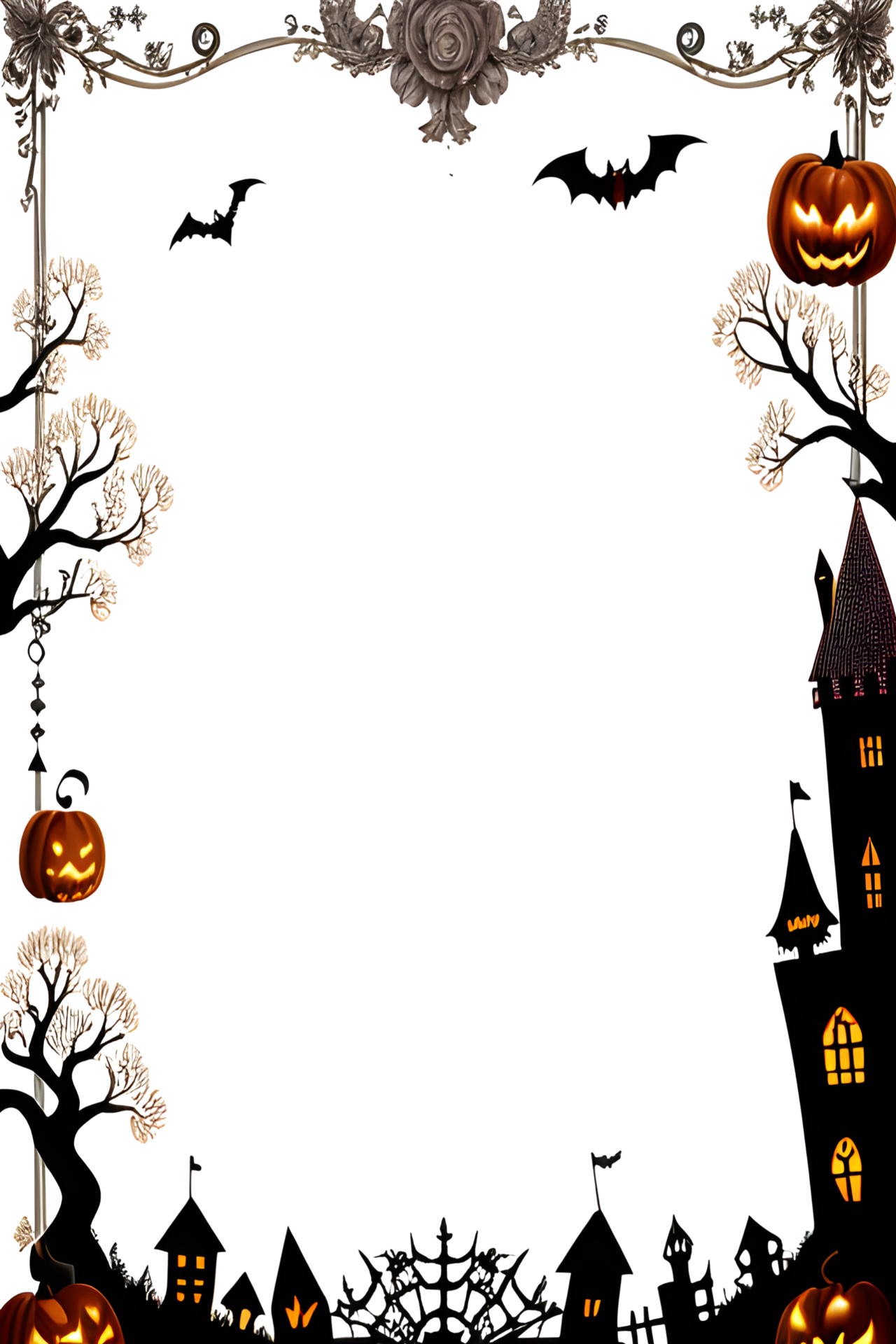 Halloween Border Frame Ai Generative 27464038 PNG