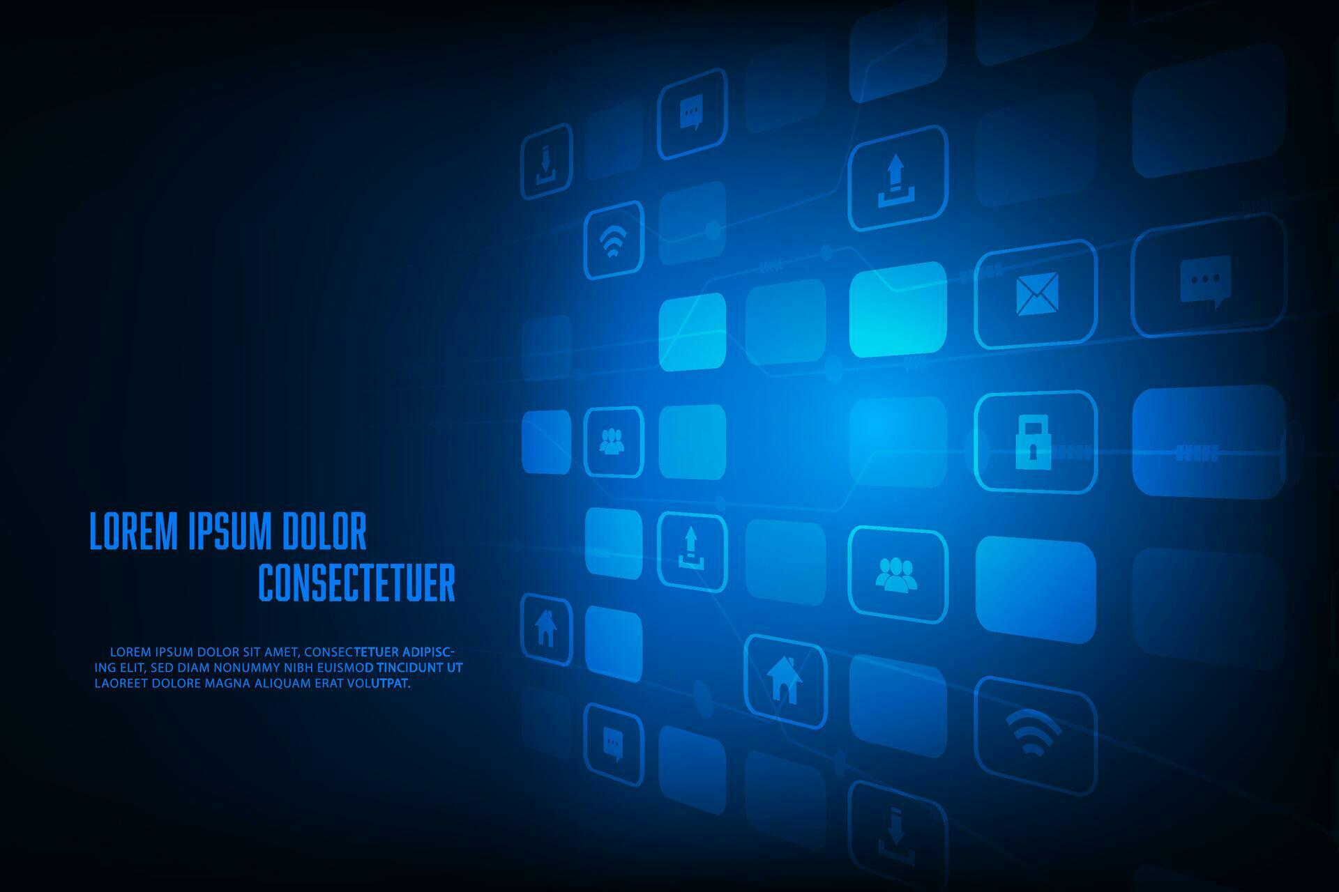 Vector Concept Global Network Connection Technology Abstract Blue Background 27465069 Vector