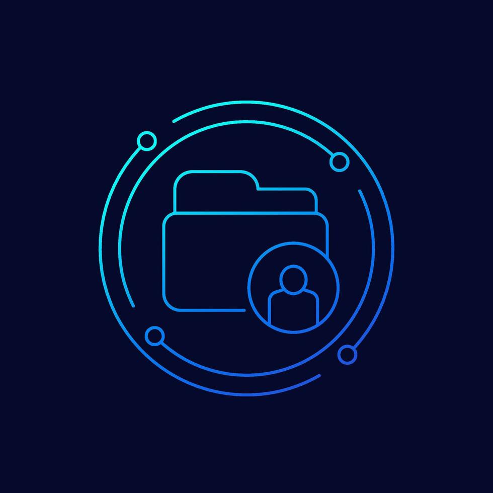 Personal data folder icon, linear design 27465704 Vector Art at Vecteezy