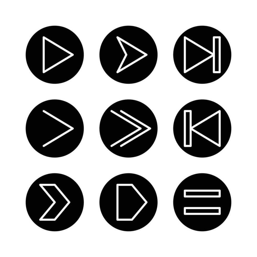 set of silhouette design arrow icons on white background. vector ...