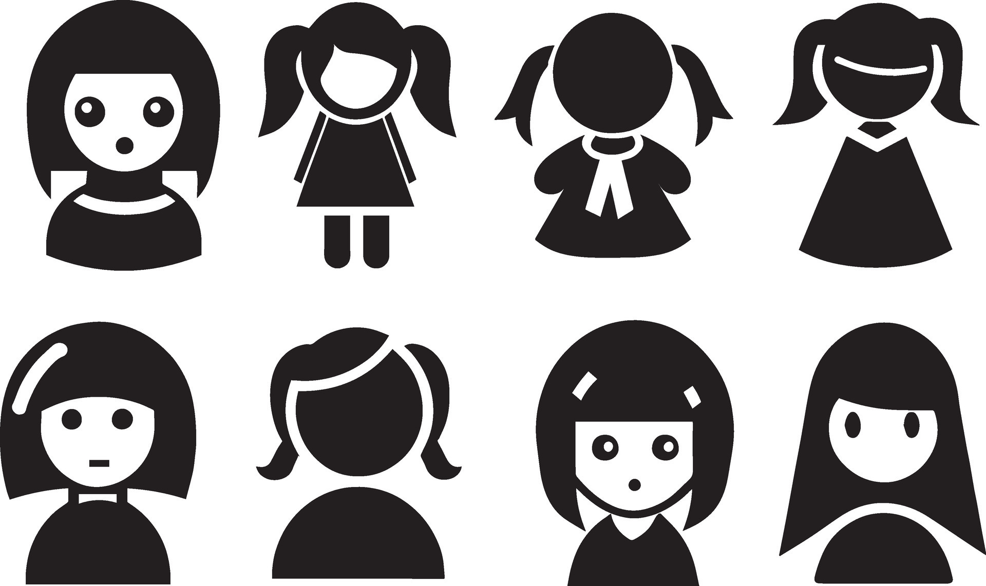 Girl Icon vector pack illustration 27472088 Vector Art at Vecteezy