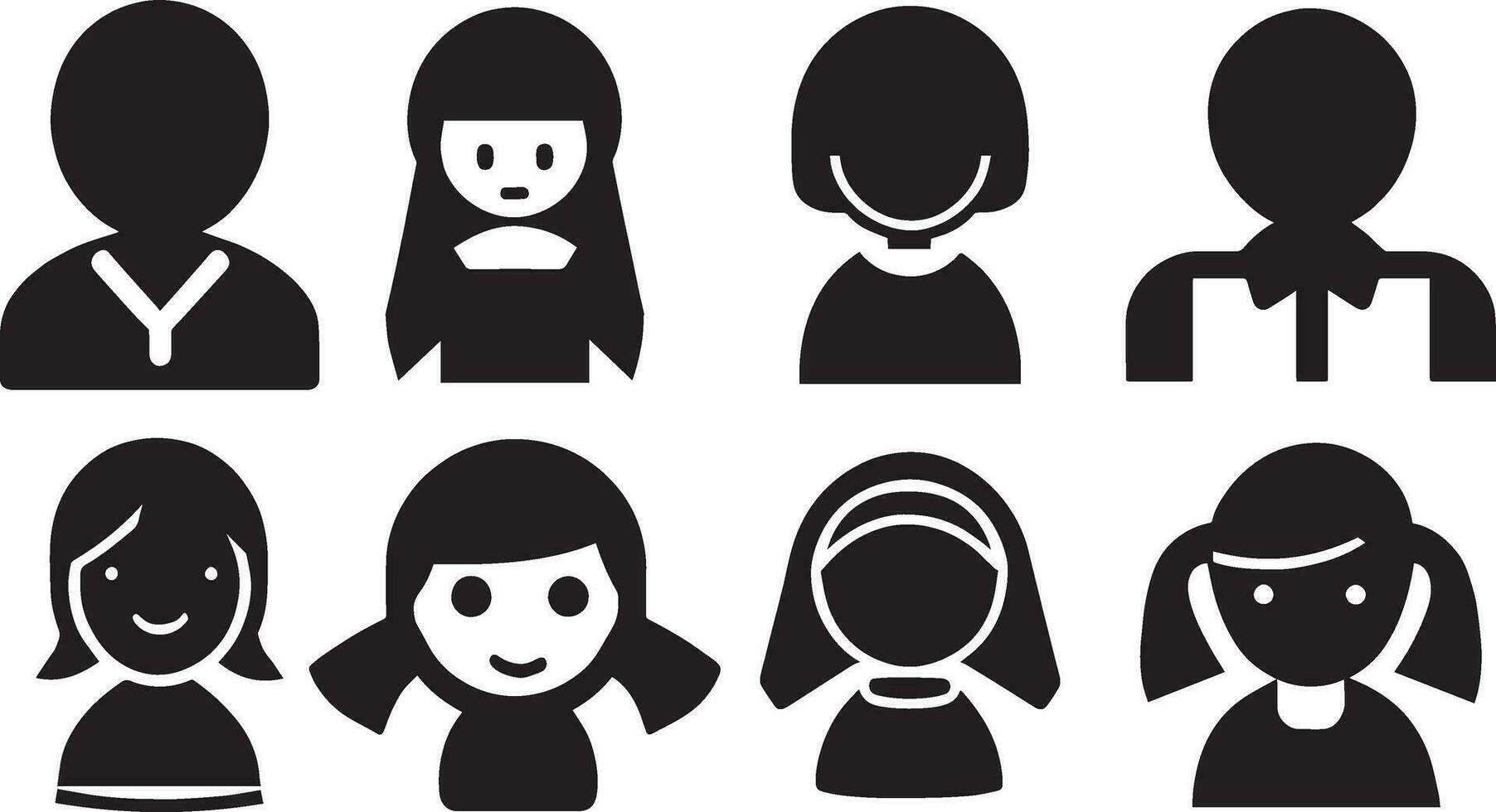 Girl Icon vector pack illustration 27475975 Vector Art at Vecteezy