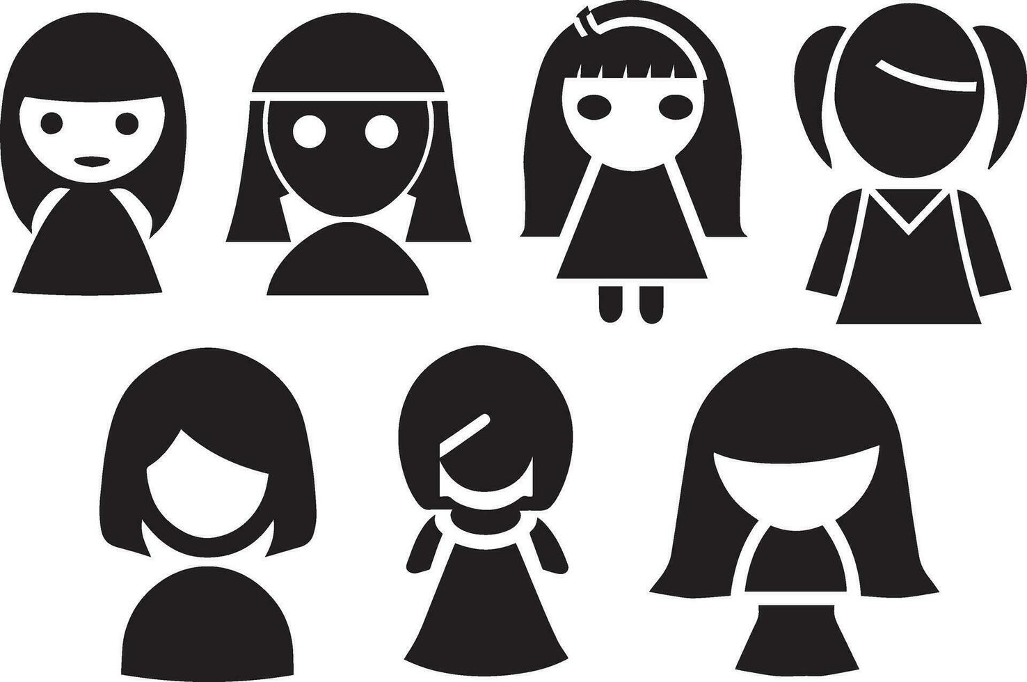 Girl Icon vector pack illustration 27475992 Vector Art at Vecteezy