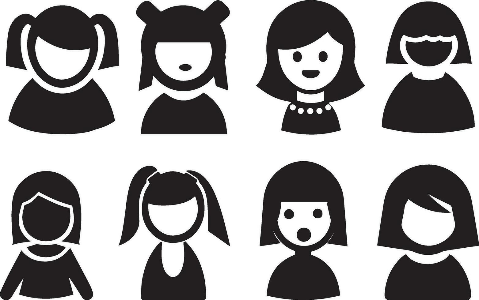 Girl Icon vector pack illustration 27476176 Vector Art at Vecteezy