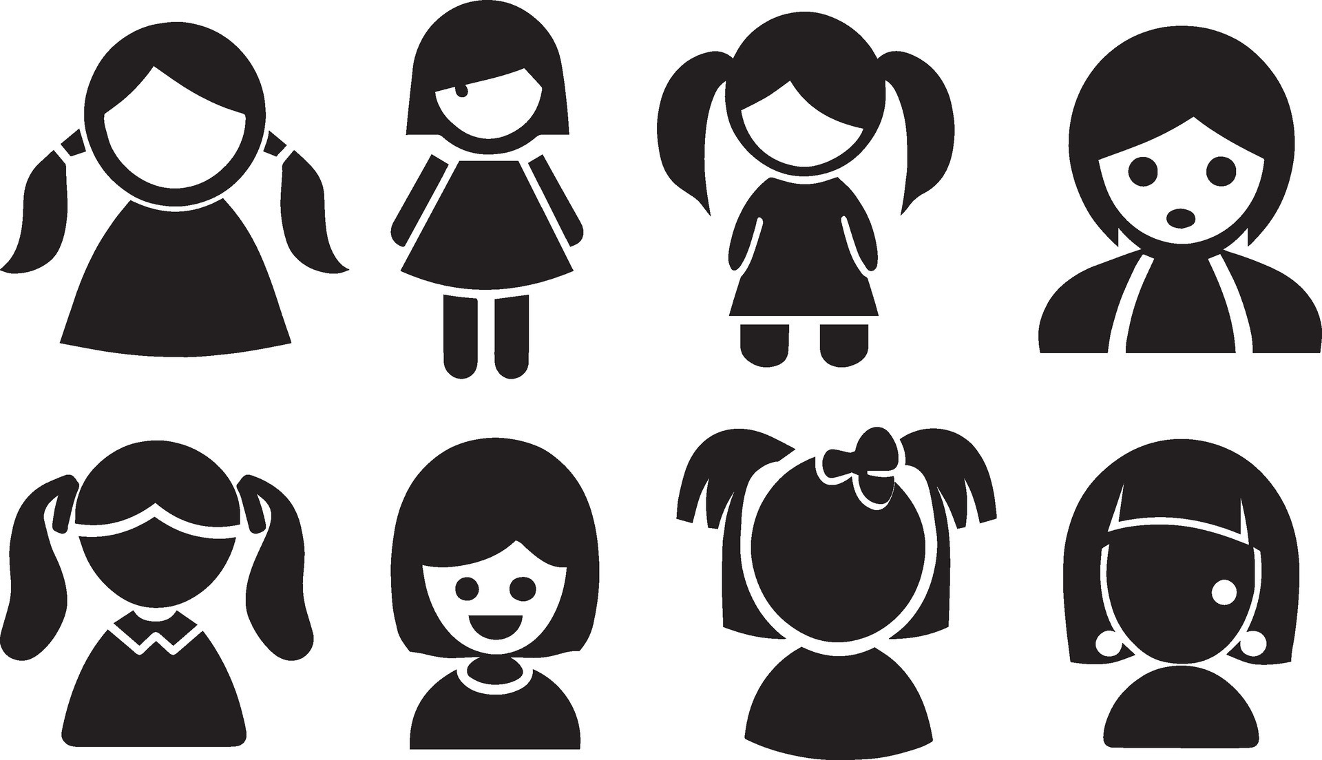 Girl Icon vector pack illustration 27476217 Vector Art at Vecteezy