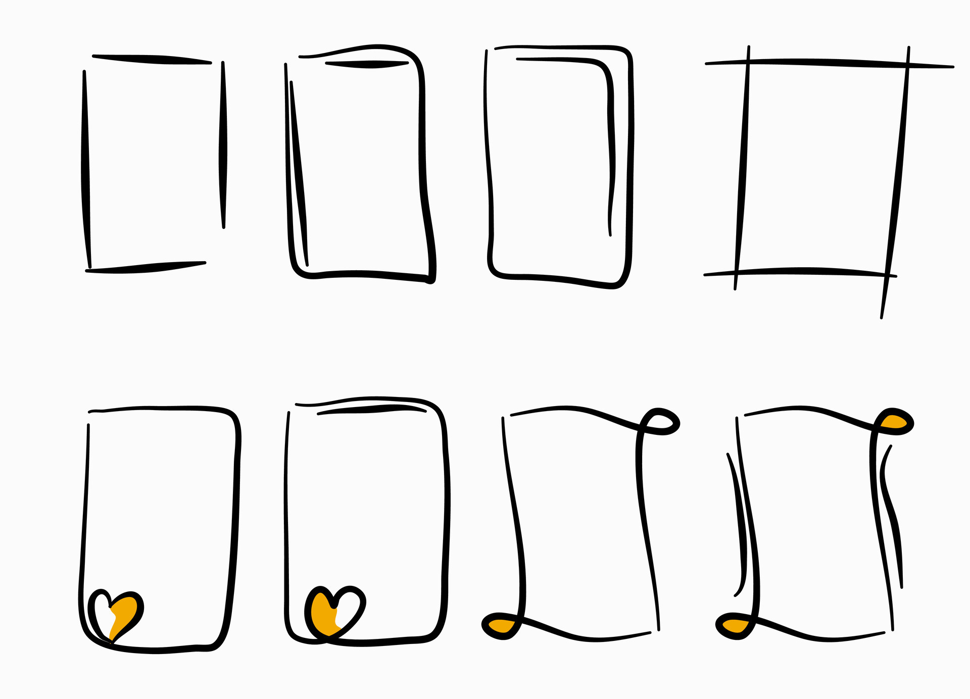 Cute Border Doodle Vector Line Art with Color 27477360 Vector Art at ...