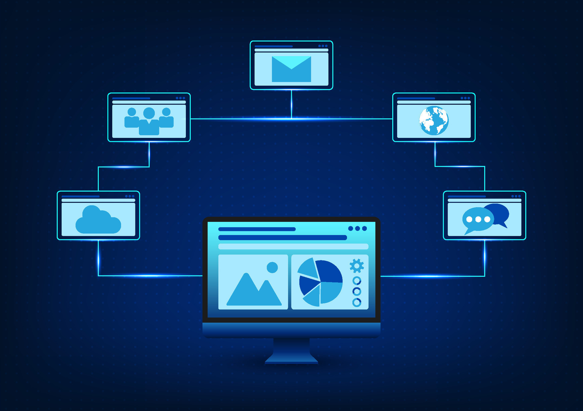 Long distance communication technology via the Internet which is used ...