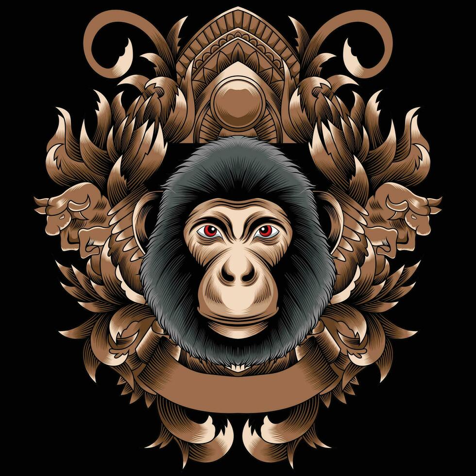 Monkey head vector illustration 27477646 Vector Art at Vecteezy Monkey head vector illustration 27477646 Vector Art at Vecteezy