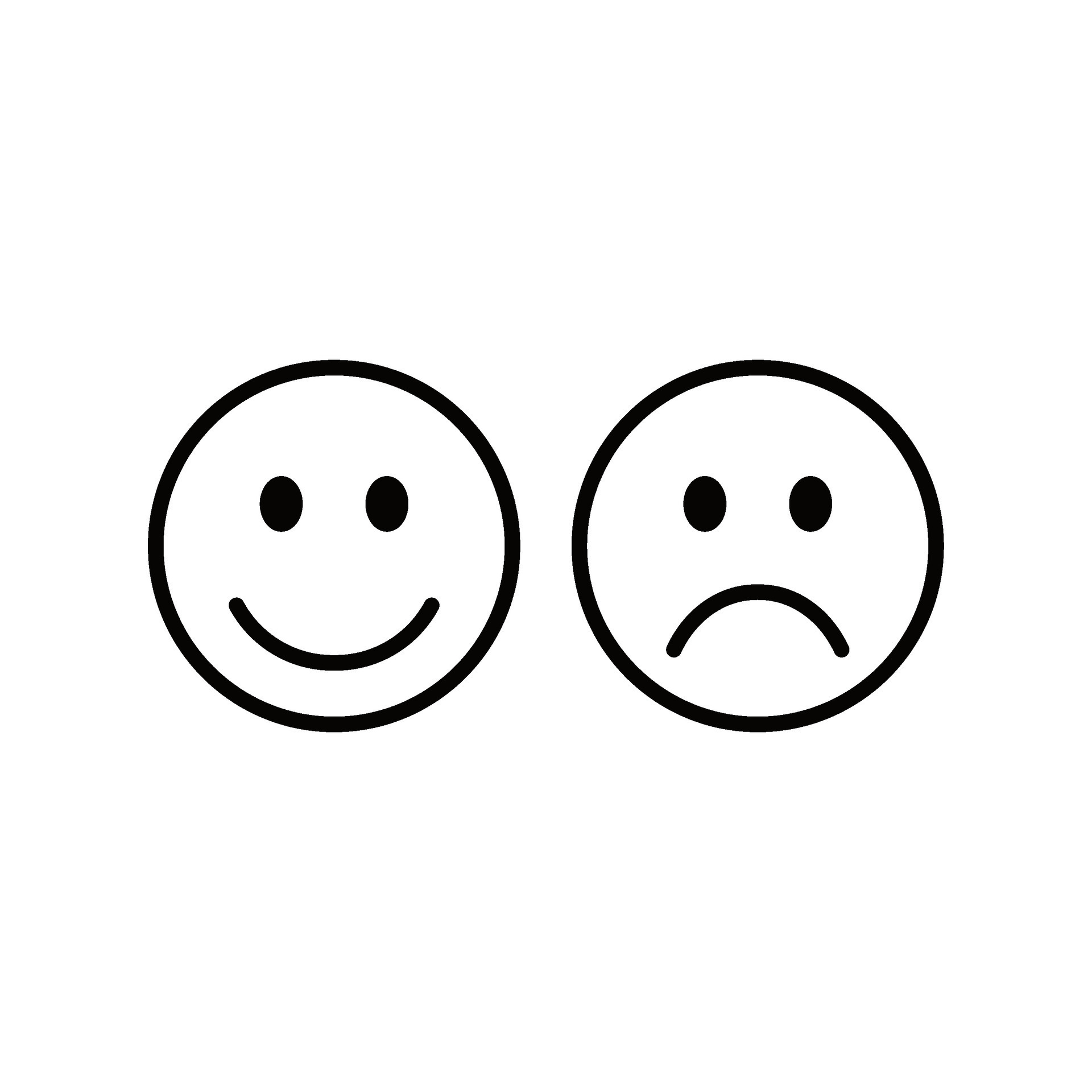 Happy smile and sad unhappy face icon 27477718 Vector Art at Vecteezy Happy smile and sad unhappy face icon 27477718 Vector Art at Vecteezy