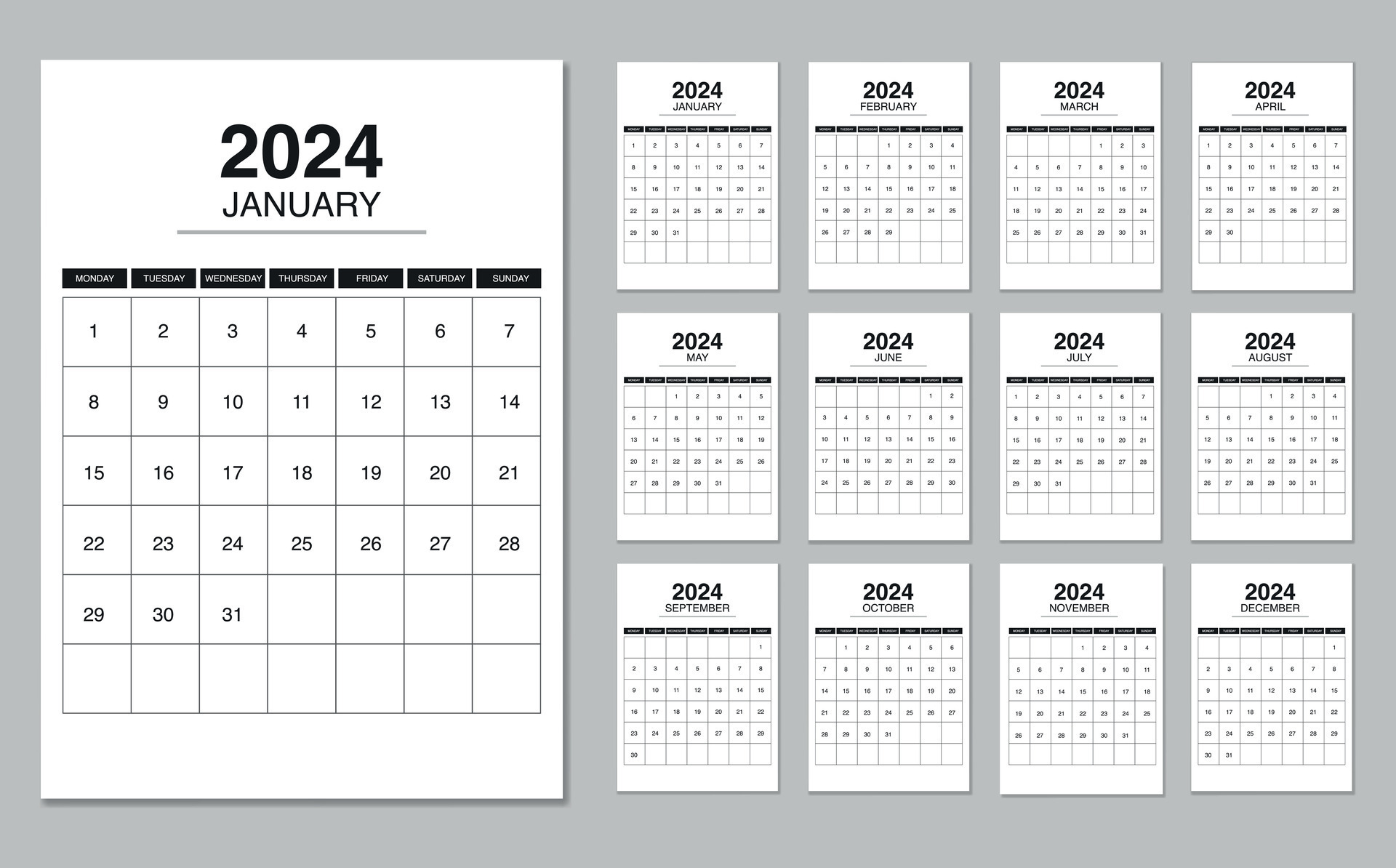 calendario 2024 semana comienzo lunes. editable 2024 calendario diseño ... calendario 2024 semana comienzo lunes. editable 2024 calendario diseño ...