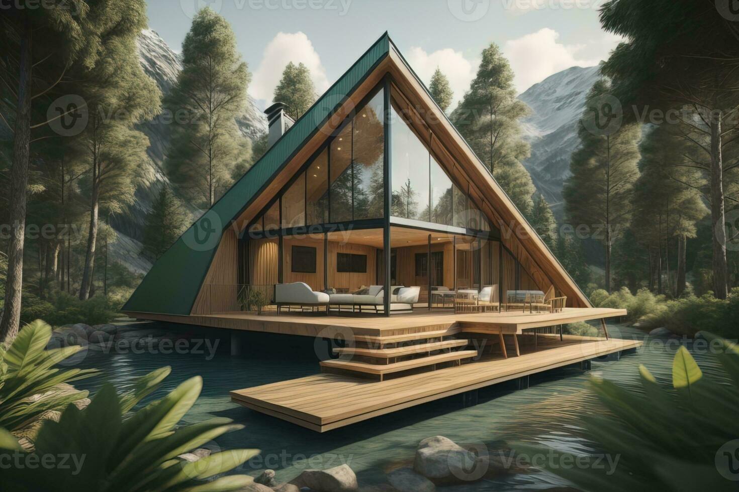 modern cozy chalet with pool and parking for sale or rent. Luxury house ...