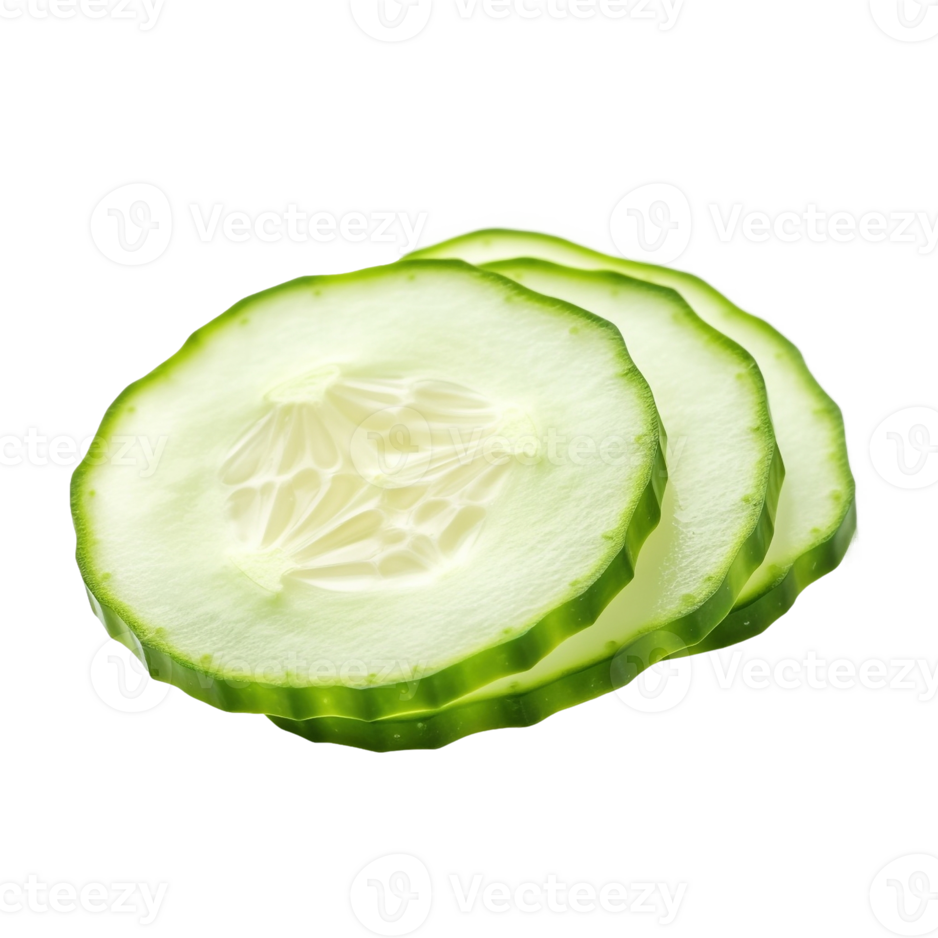 Cucumber slices isolated on transparent background, created with generative AI 27482981 PNG