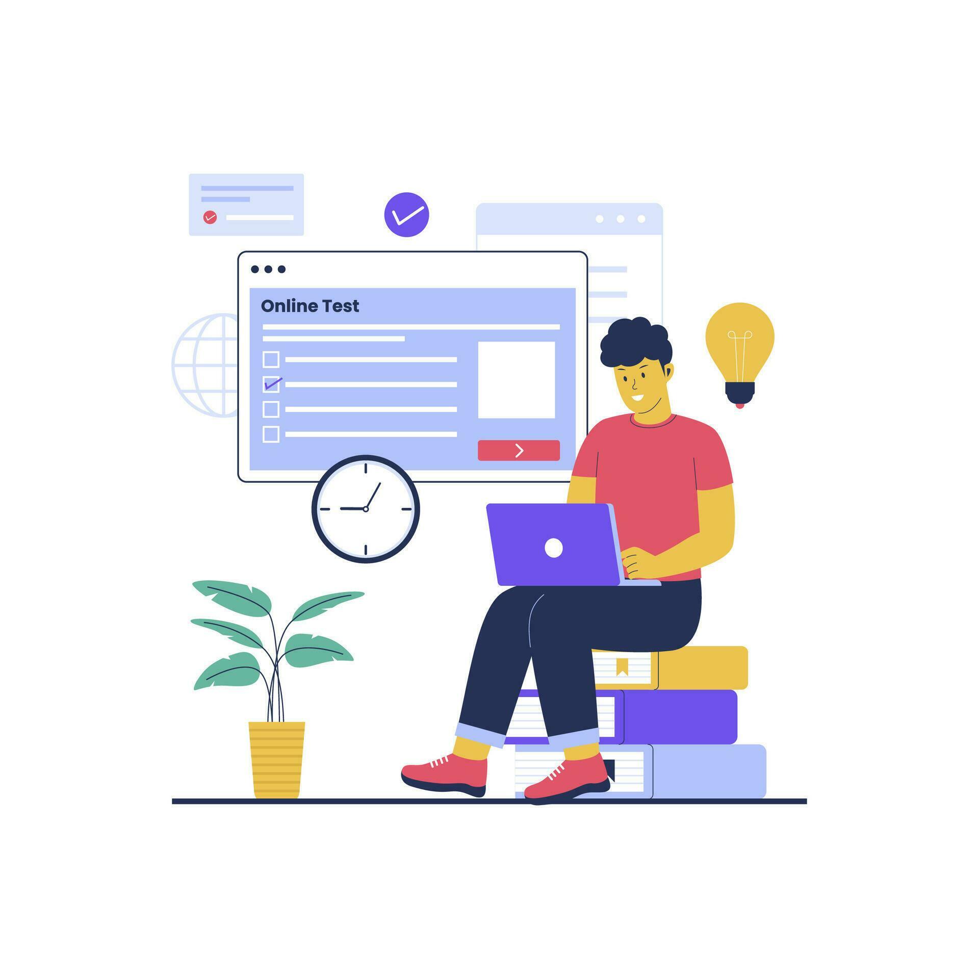 Vector of online exam illustration 27483655 Vector Art at Vecteezy