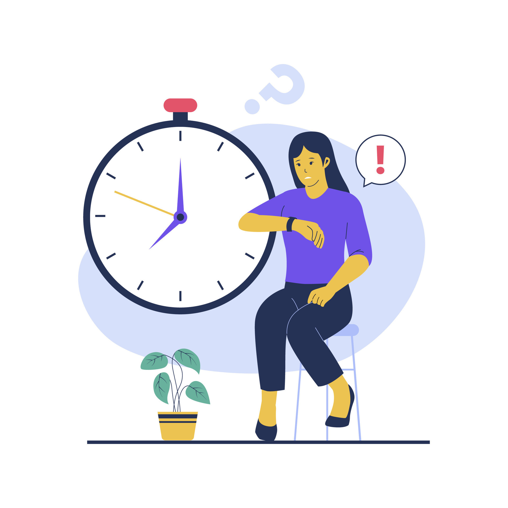 Flat design of wait a minute 27483664 Vector Art at Vecteezy