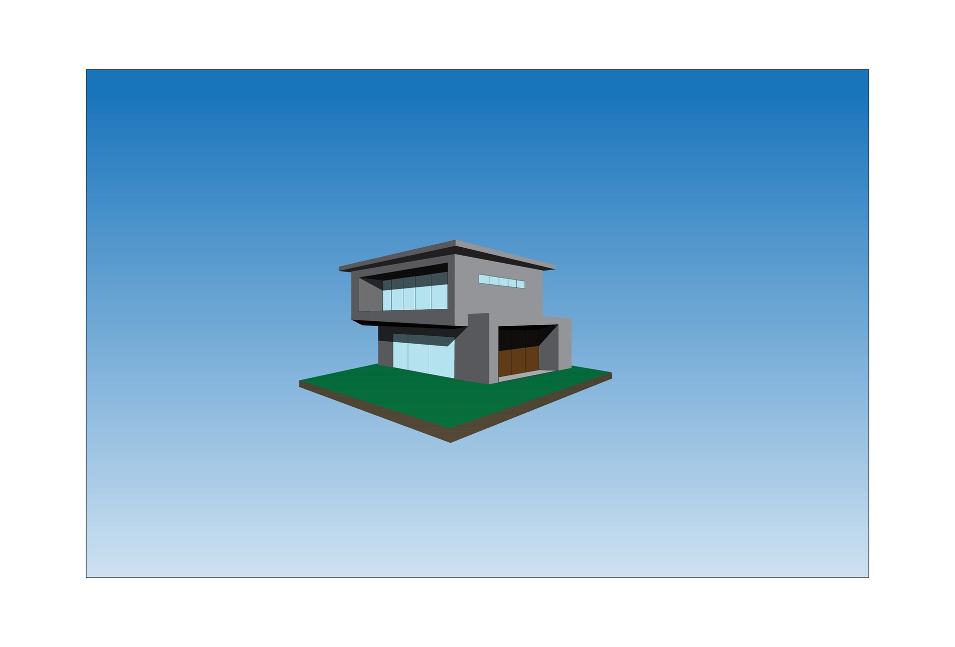 3D render of modern house isolated on gradient background. 27491520 ...