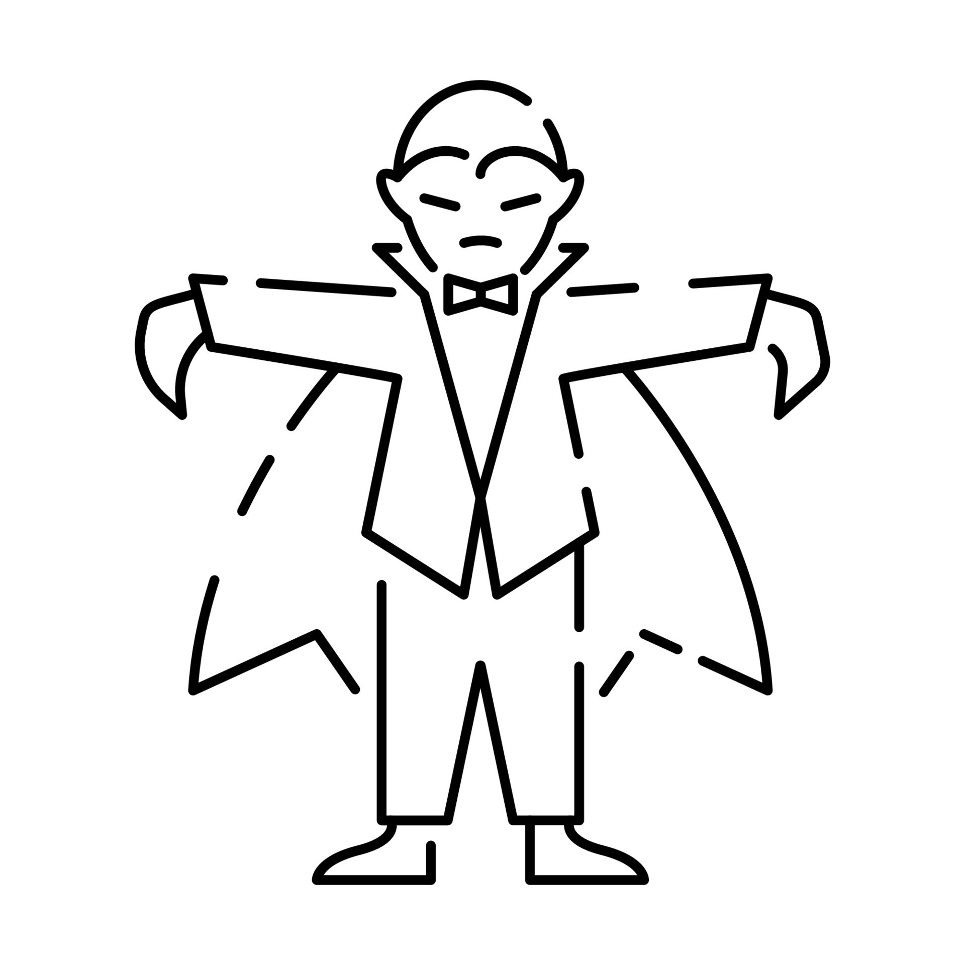 Dracula vampire line icon, bat and halloween, creature sign, vector ...