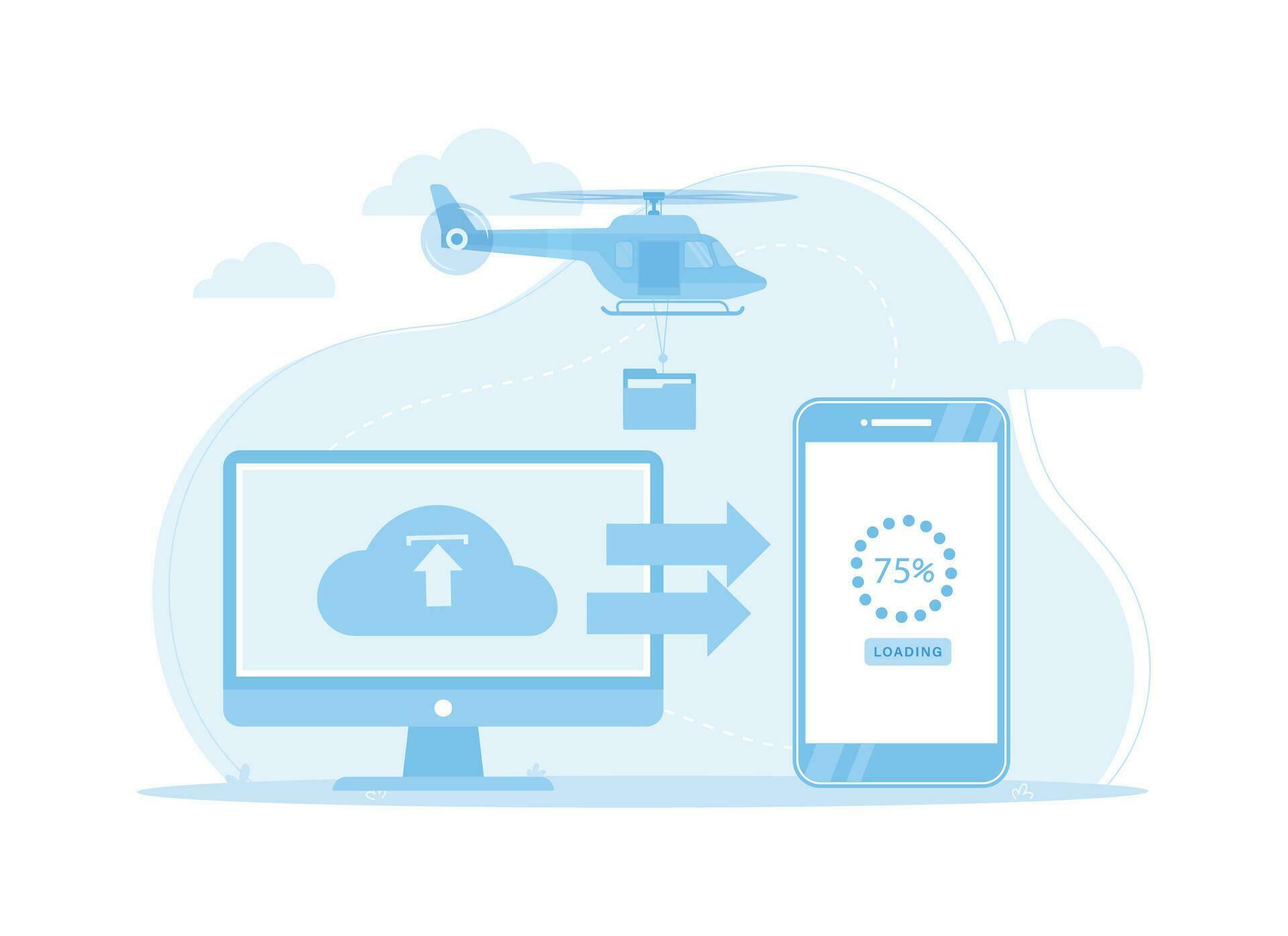 Upload files from computer to mobile concept flat illustration 27492340 ...