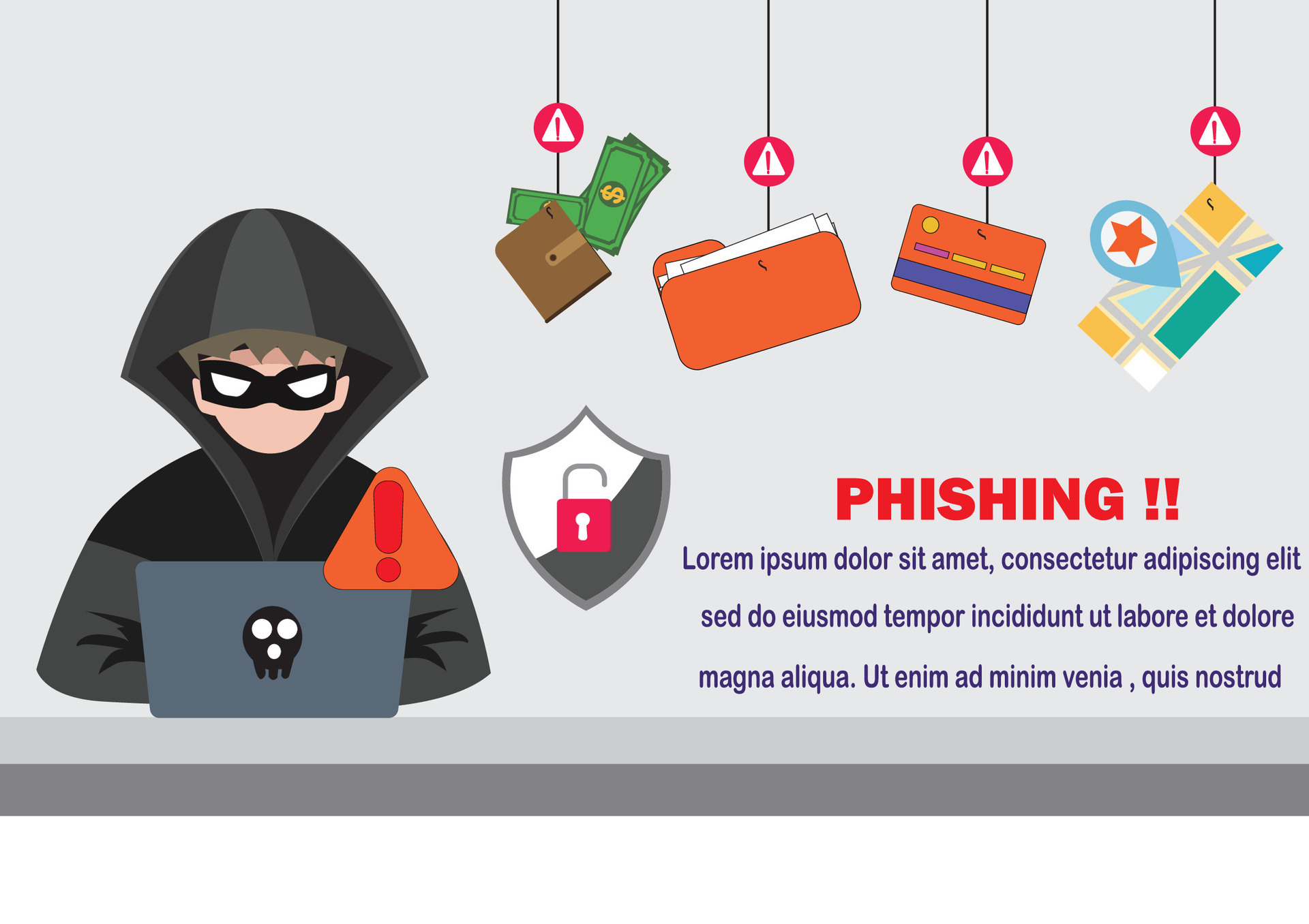 Hacker Man Use Note Book Computer Stealing Confidential Data Personal Information Ransomware