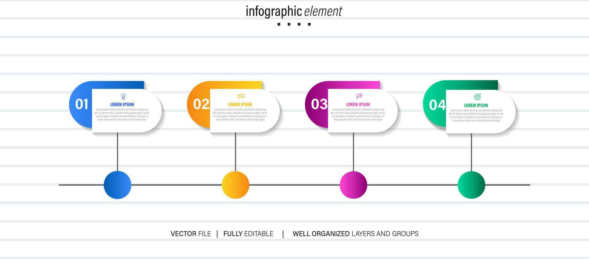 circular layout diagram with 4 list of steps, circular layout diagram ...